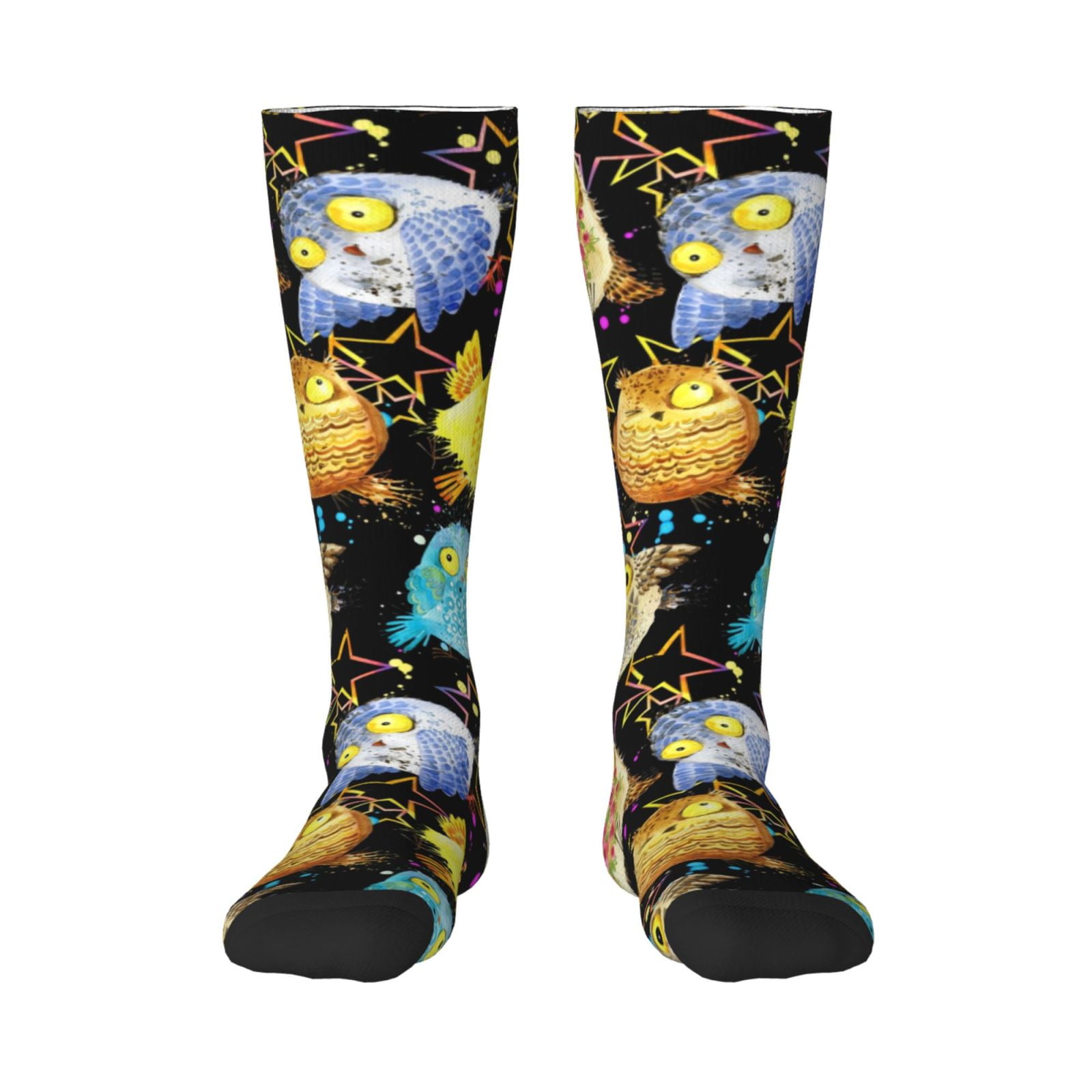 Naloa Cartoon Bird Owl Thigh High Socks Extra Long Stretchy Sock Women Over Knee High Opaque ...