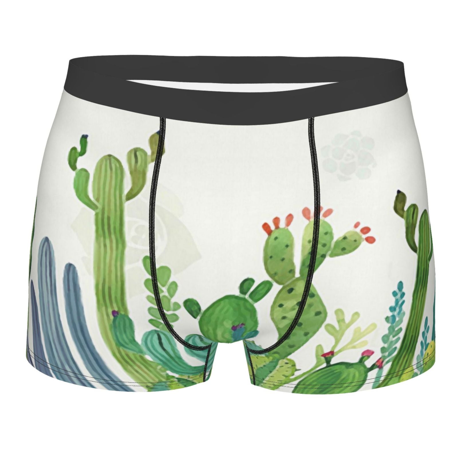 Naloa Cartoon Cactus Print Mens Underwear - Boxers for Men, Classic ...