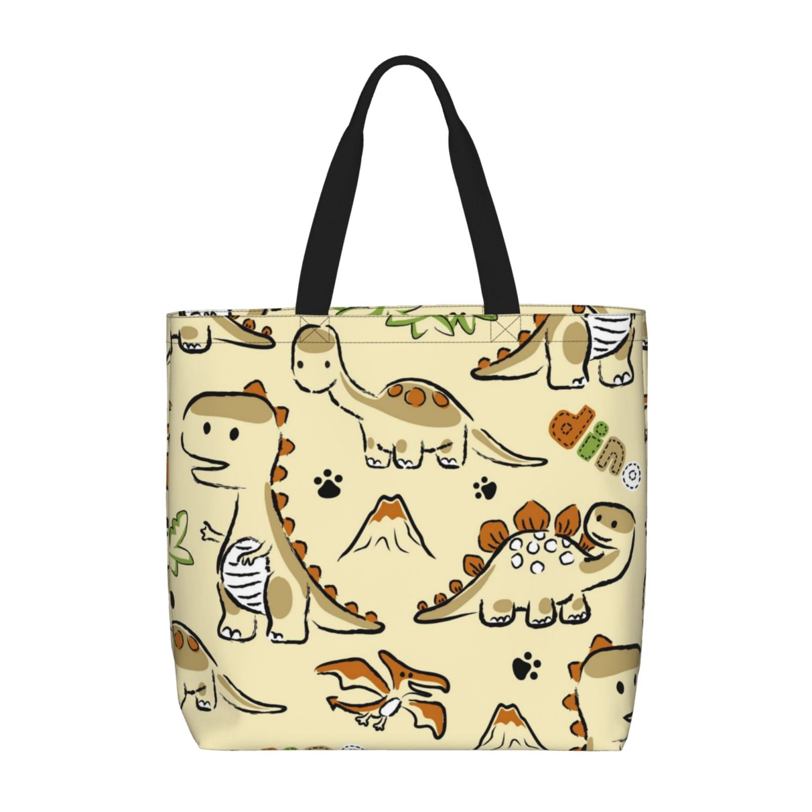 Naloa Cartoon Dinosaurs Tote Bag for Women, Foldable Tote Bag With ...