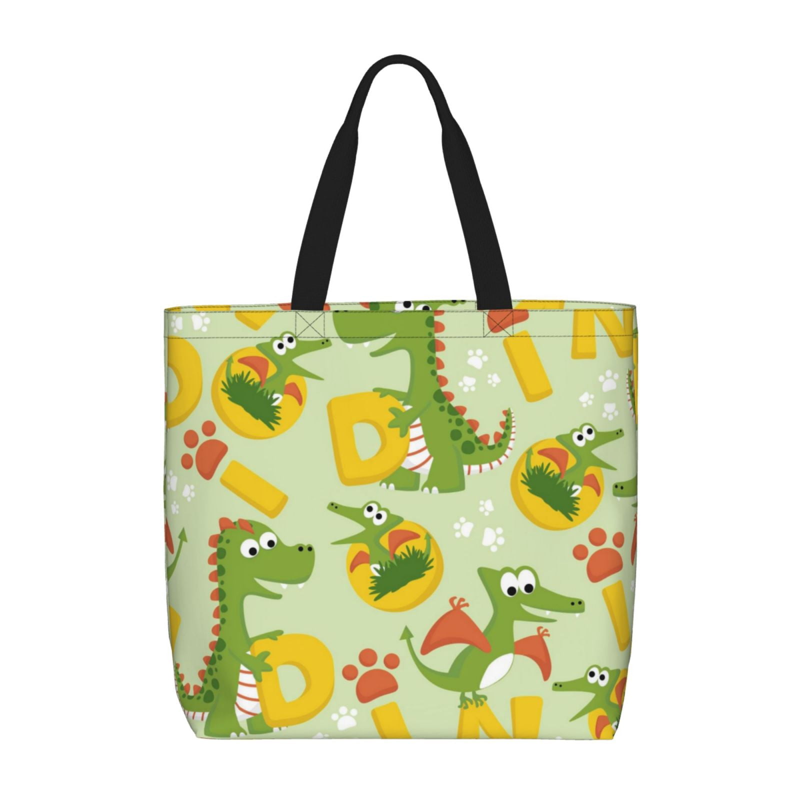 Naloa Cartoon Dinosaurs Tote Bag for Women, Foldable Tote Bag With ...