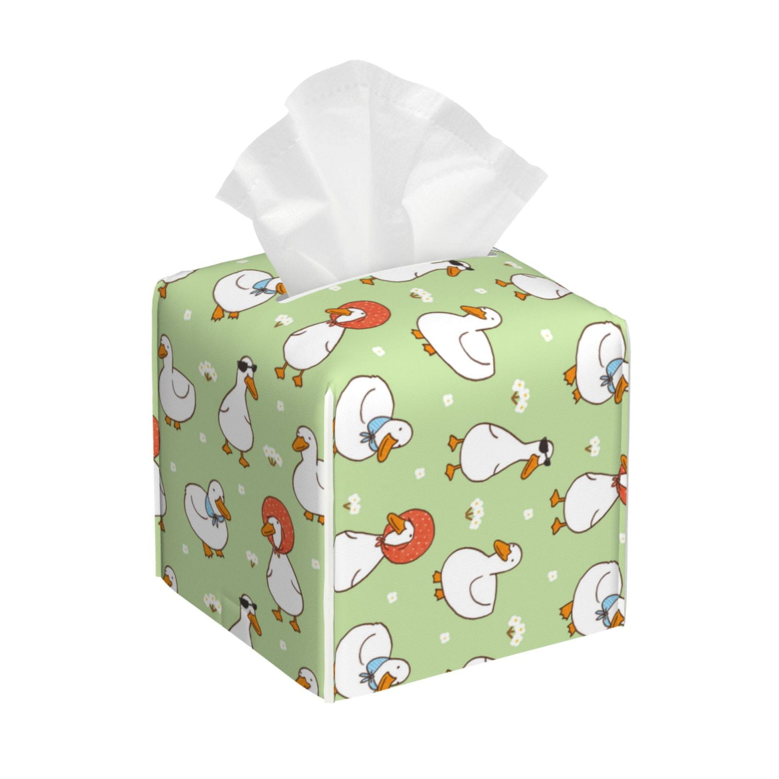Naloa Cartoon Duck Tissue Box Cover Leather Tissue Holder Square Facial ...