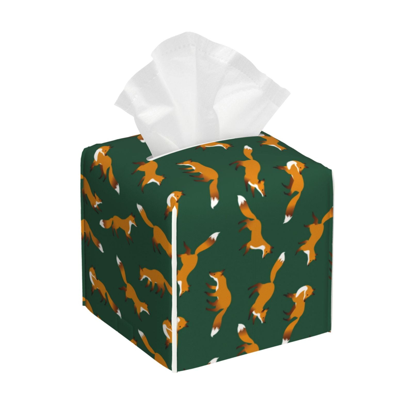 Naloa Cartoon Fox 1 Tissue Box Cover Leather Tissue Holder Square ...