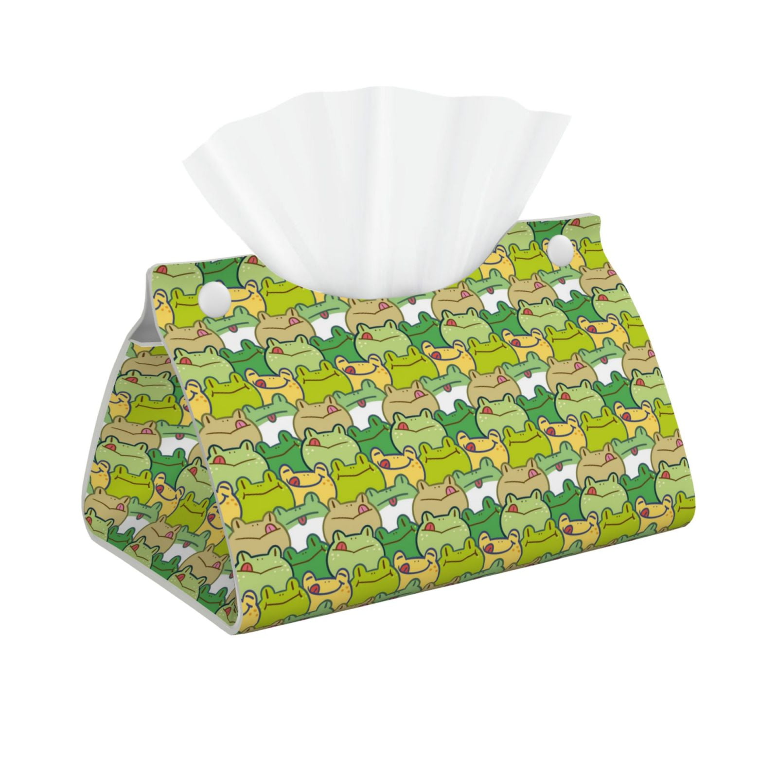 Naloa Cartoon Frog Print Leather Tissue Box Cover Rectangle | Long ...