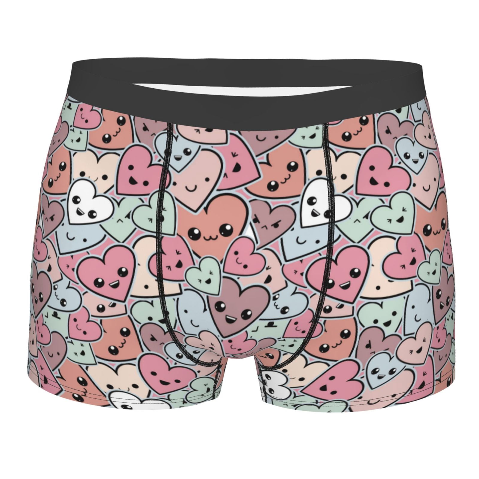 Naloa Cartoon Hearts Print Mens Underwear - Boxers for Men, Classic ...