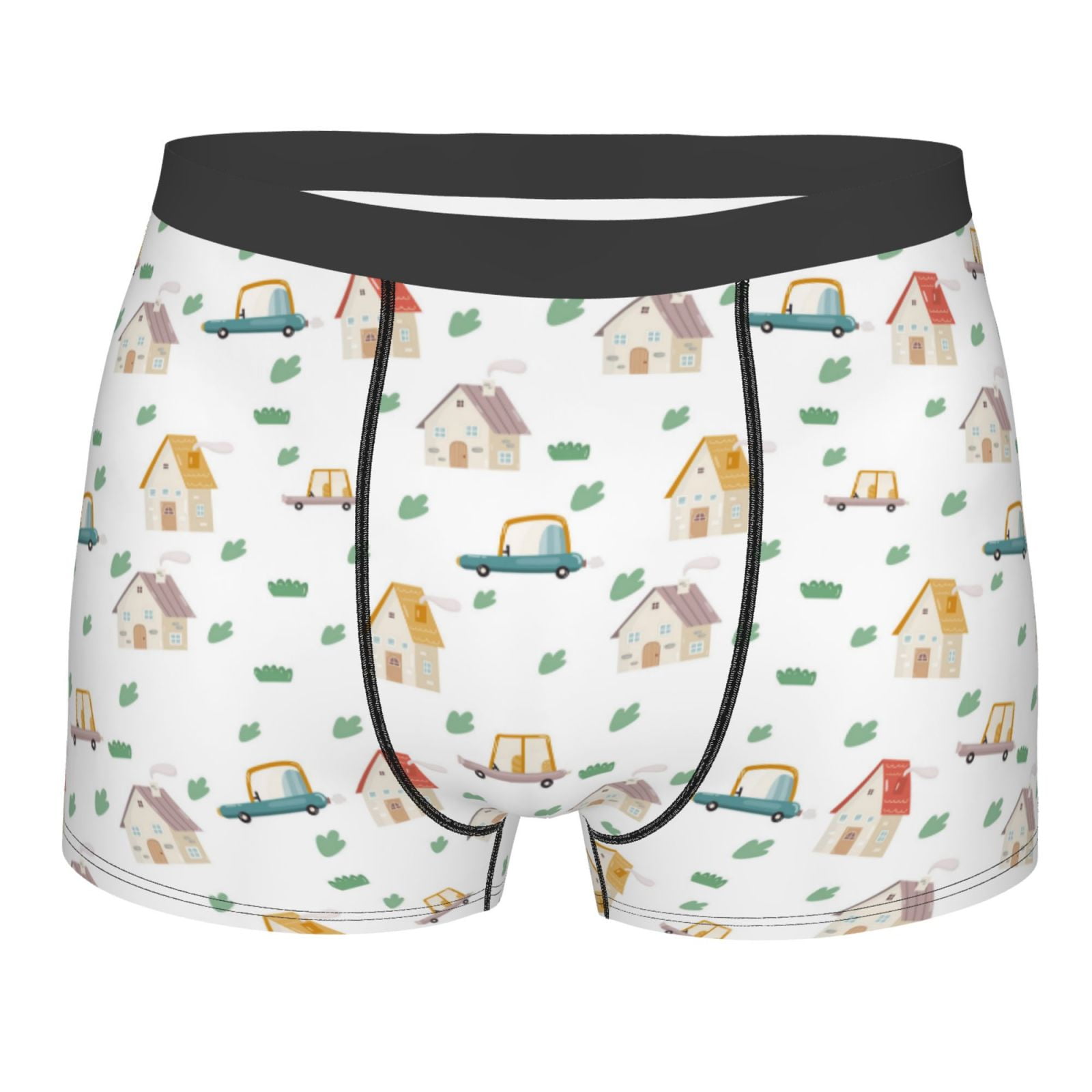 Naloa Cartoon House Print Mens Underwear - Boxers for Men, Classic ...