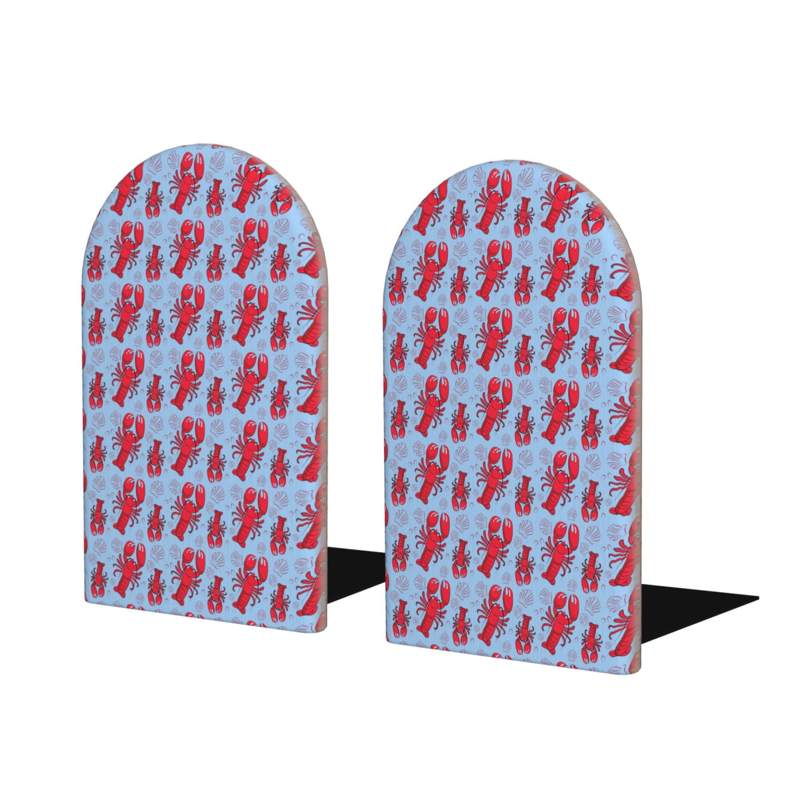 Naloa Cartoon Lobsters 2 Wood Non-Skid Bookend for Shelves,Book Ends ...