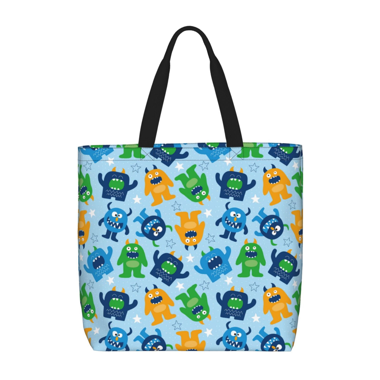Naloa Cartoon Monster Tote Bag for Women, Foldable Tote Bag With Zipper ...