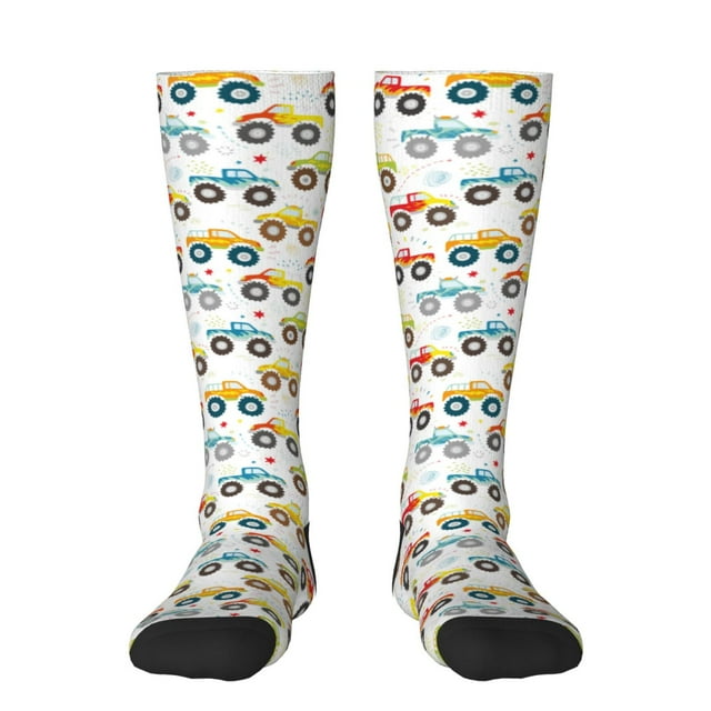 Naloa Cartoon Monster Trucks Thigh High Socks Extra Long Stretchy Sock ...