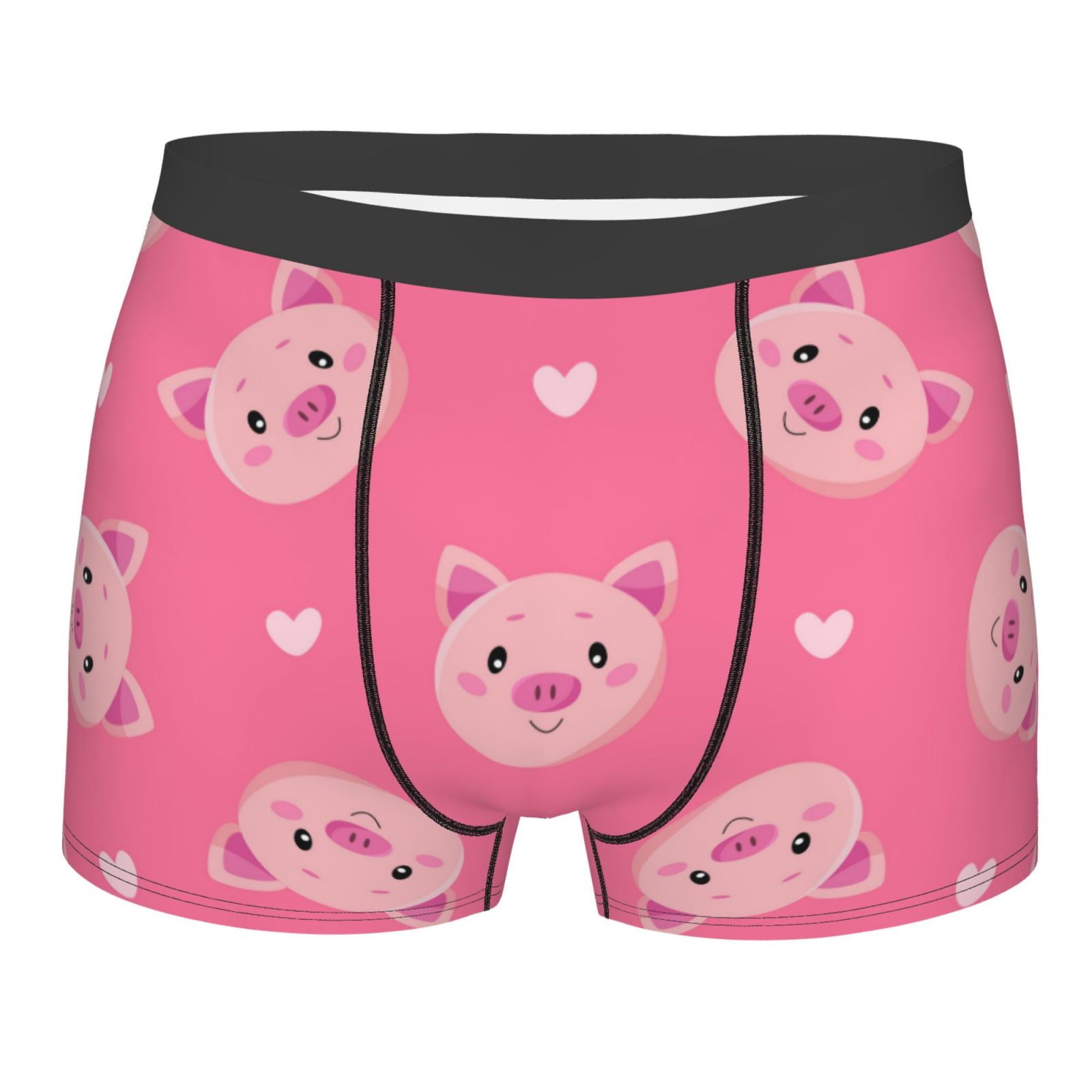 Naloa Cartoon Pigs and Hearts Print Mens Underwear - Boxers for Men ...