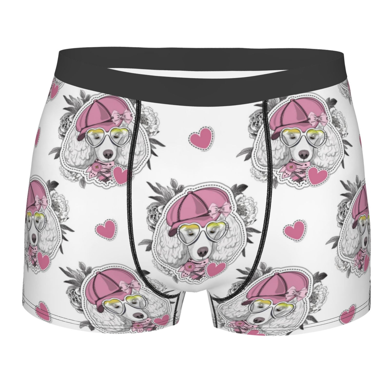 Naloa Cartoon Poodle Dog Print Mens Underwear - Boxers for Men, Classic ...