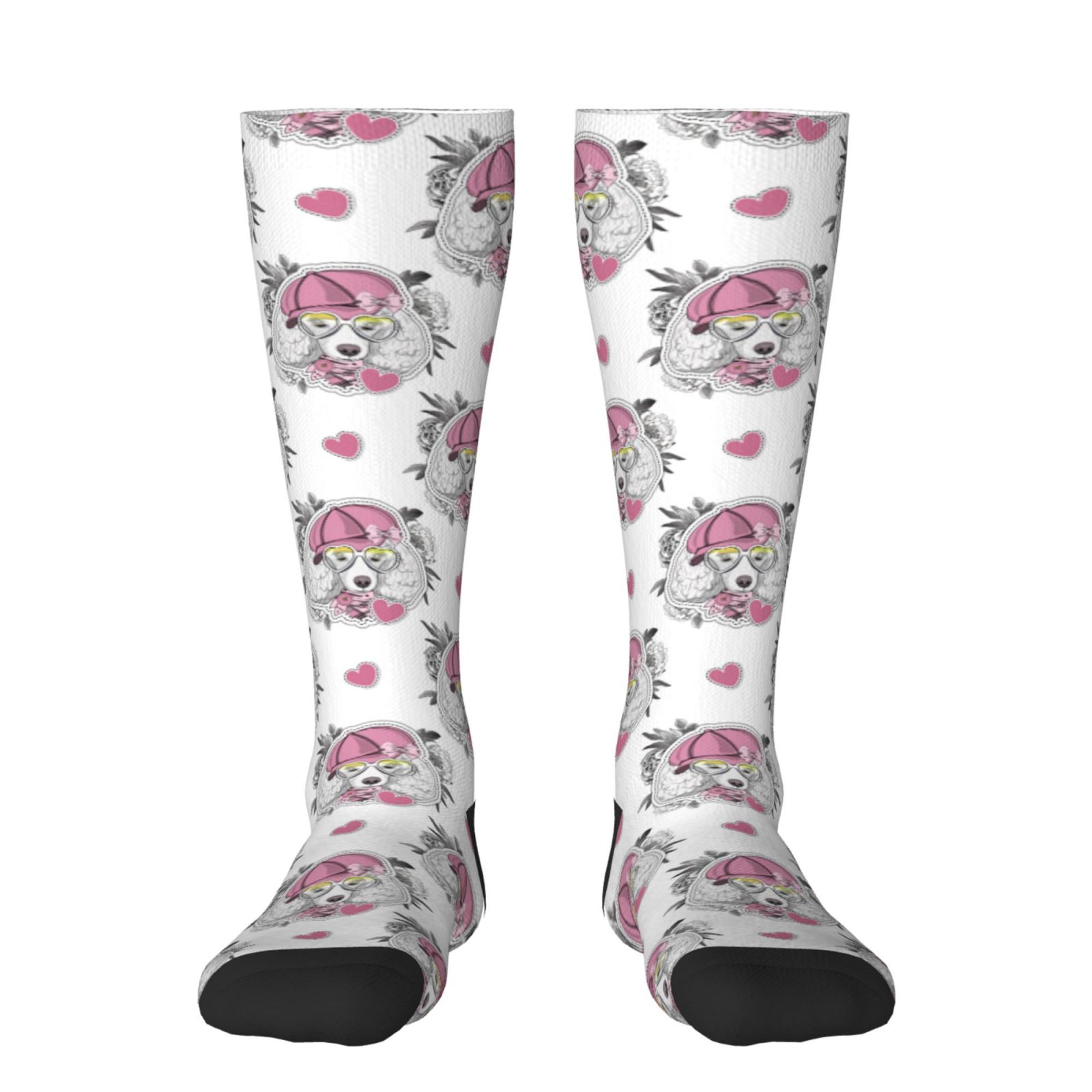Naloa Cartoon Poodle Dog Thigh High Socks Extra Long Stretchy Sock ...
