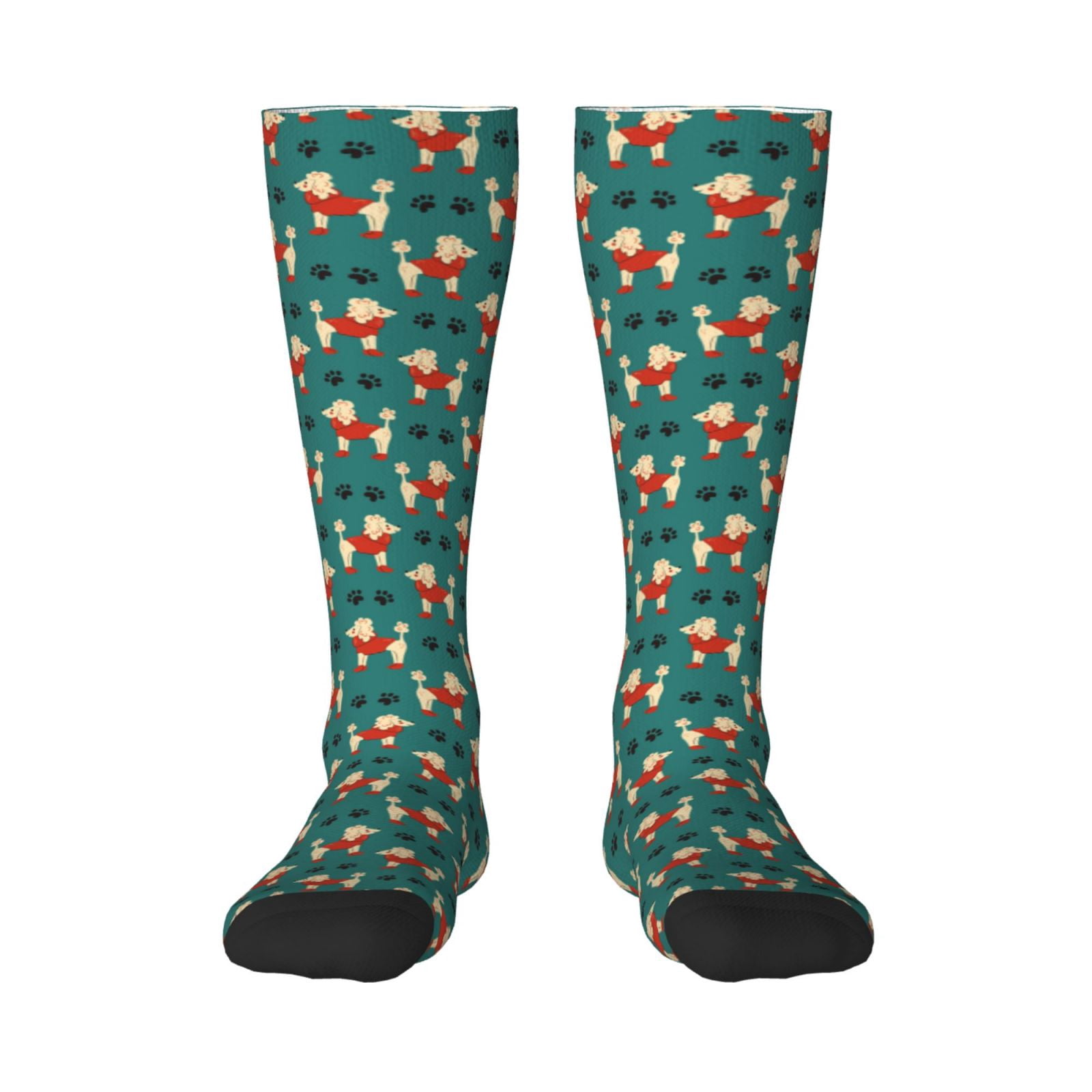 Naloa Cartoon Poodle Dog Thigh High Socks Extra Long Stretchy Sock ...