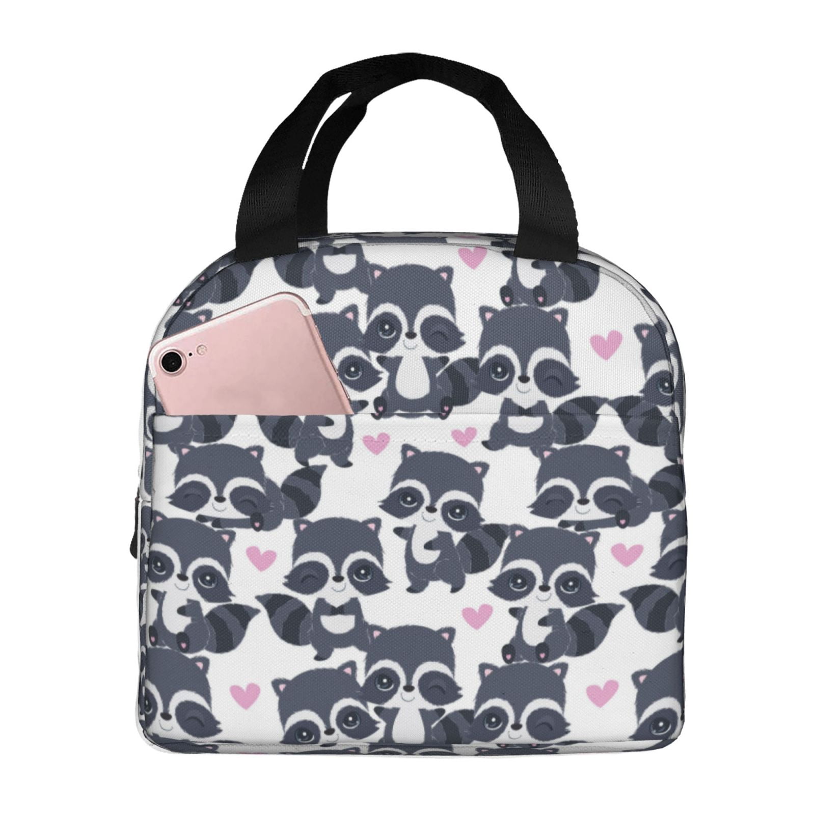 Naloa Cartoon Raccoon Print Lunch Box for Women Men,Insulated Lunch Bag ...