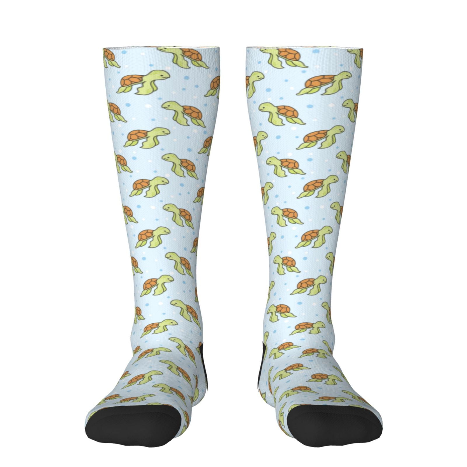 Naloa Cartoon Sea Turtle Thigh High Socks Extra Long Stretchy Sock Women Over Knee High Opaque ...