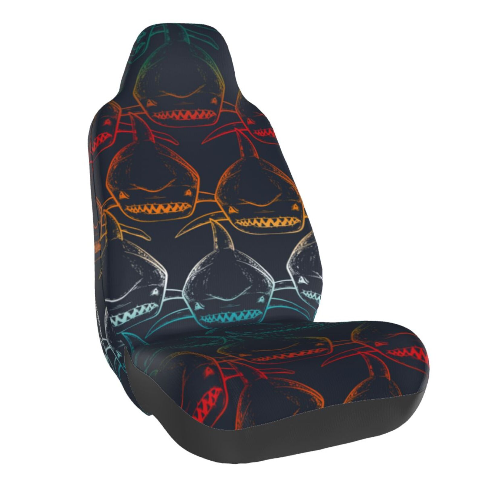 Naloa Cartoon Sharks Car Seat Covers Universal Front Seat Coves for Car ...