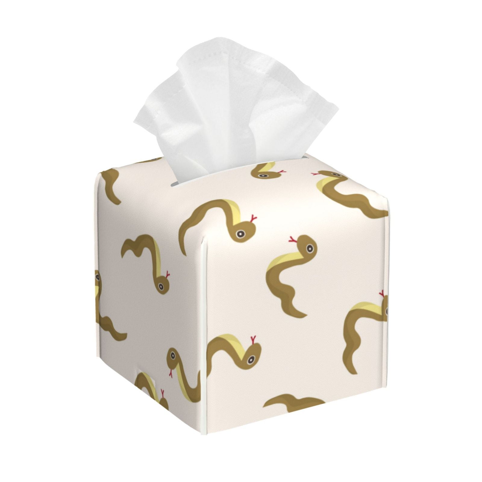 Naloa Cartoon Snake Tissue Box CoverLeather Tissue Holder Square Facial ...