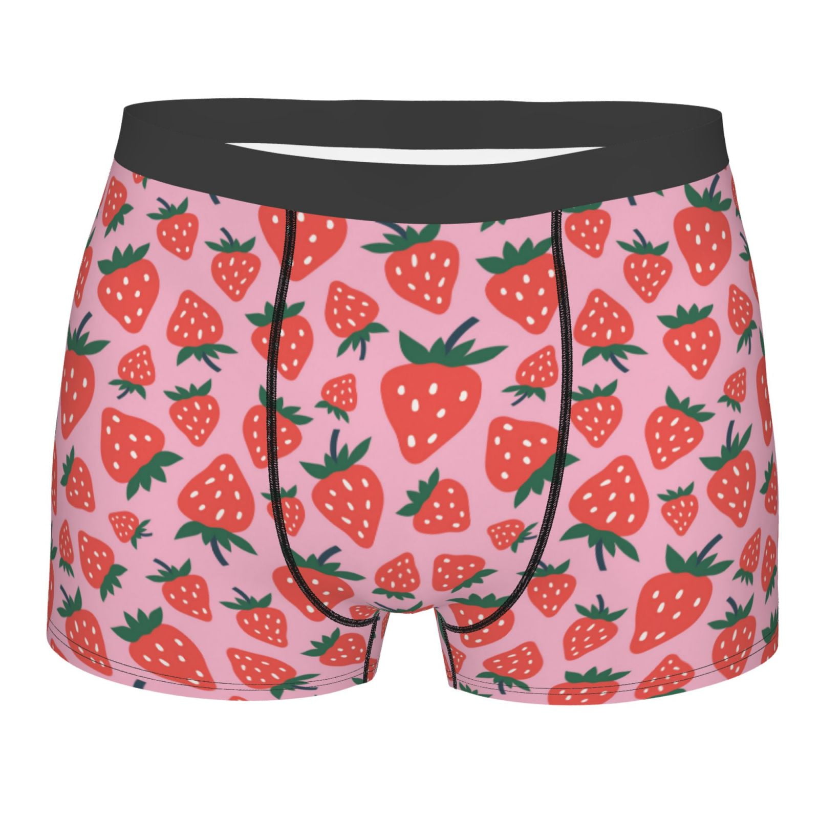 Naloa Cartoon Strawberry Print Mens Underwear - Boxers for Men, Classic ...