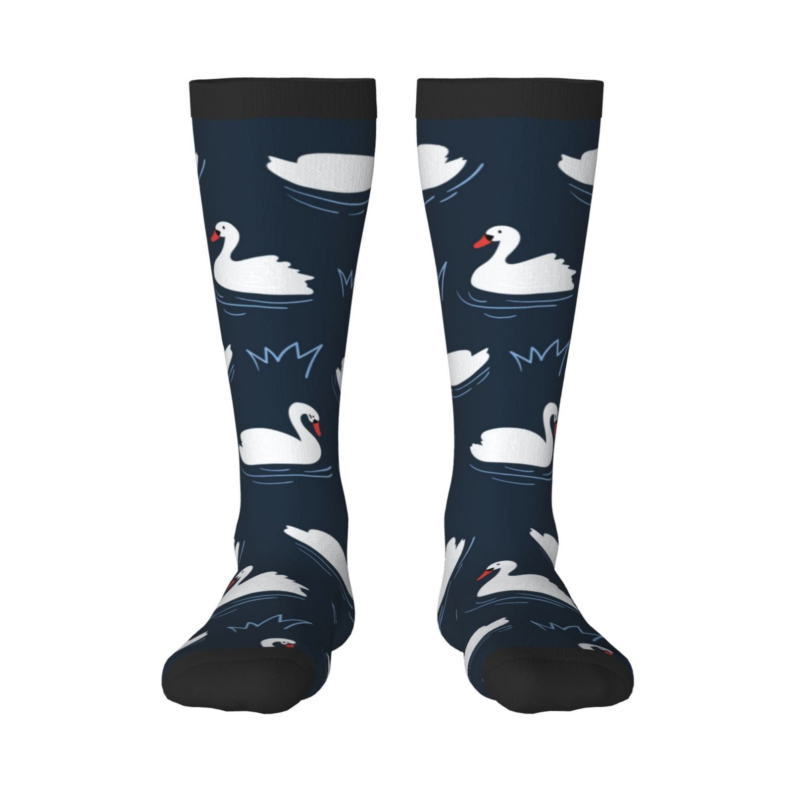 Naloa Cartoon Swan Thigh High Socks Extra Long Stretchy Sock Women Over ...