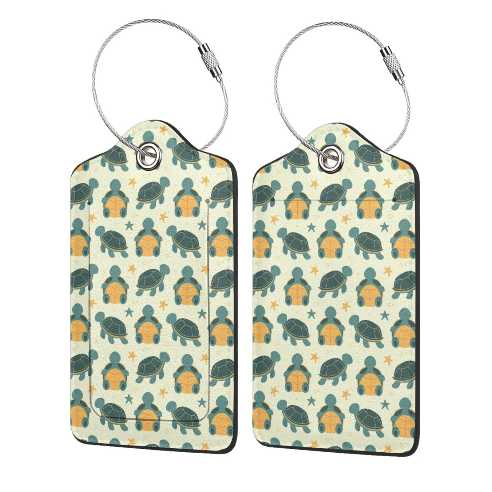 Naloa Cartoon Turtles Luggage Tag for Suitcase Leather Baggage Tag with ...