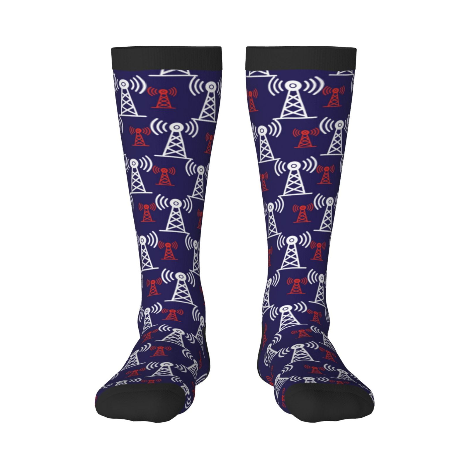 Naloa Cell Tower Thigh High Socks Extra Long Stretchy Sock Women Over ...