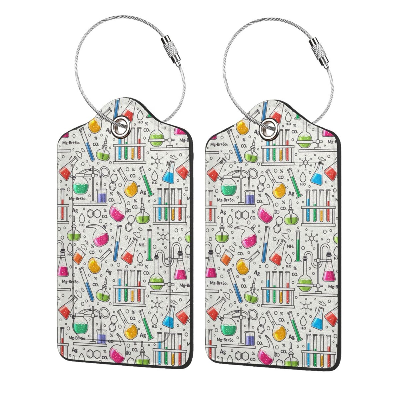 Naloa Chemical Flasks And Test Tubes Luggage Tag for Suitcase Leather ...