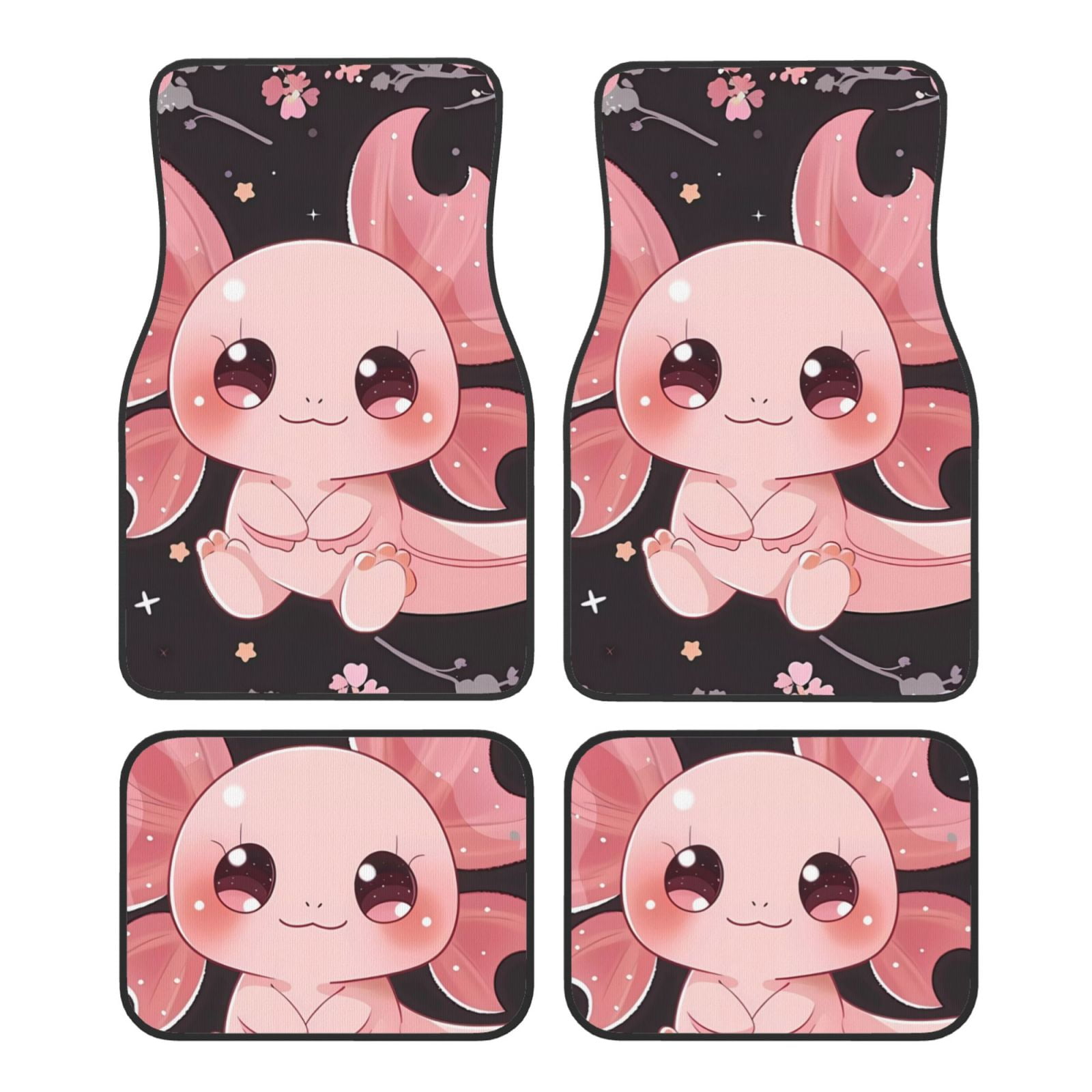 Naloa Chibi Axolotl Sakura Fantasy Car Foot Mat Set of 4 Pieces ...