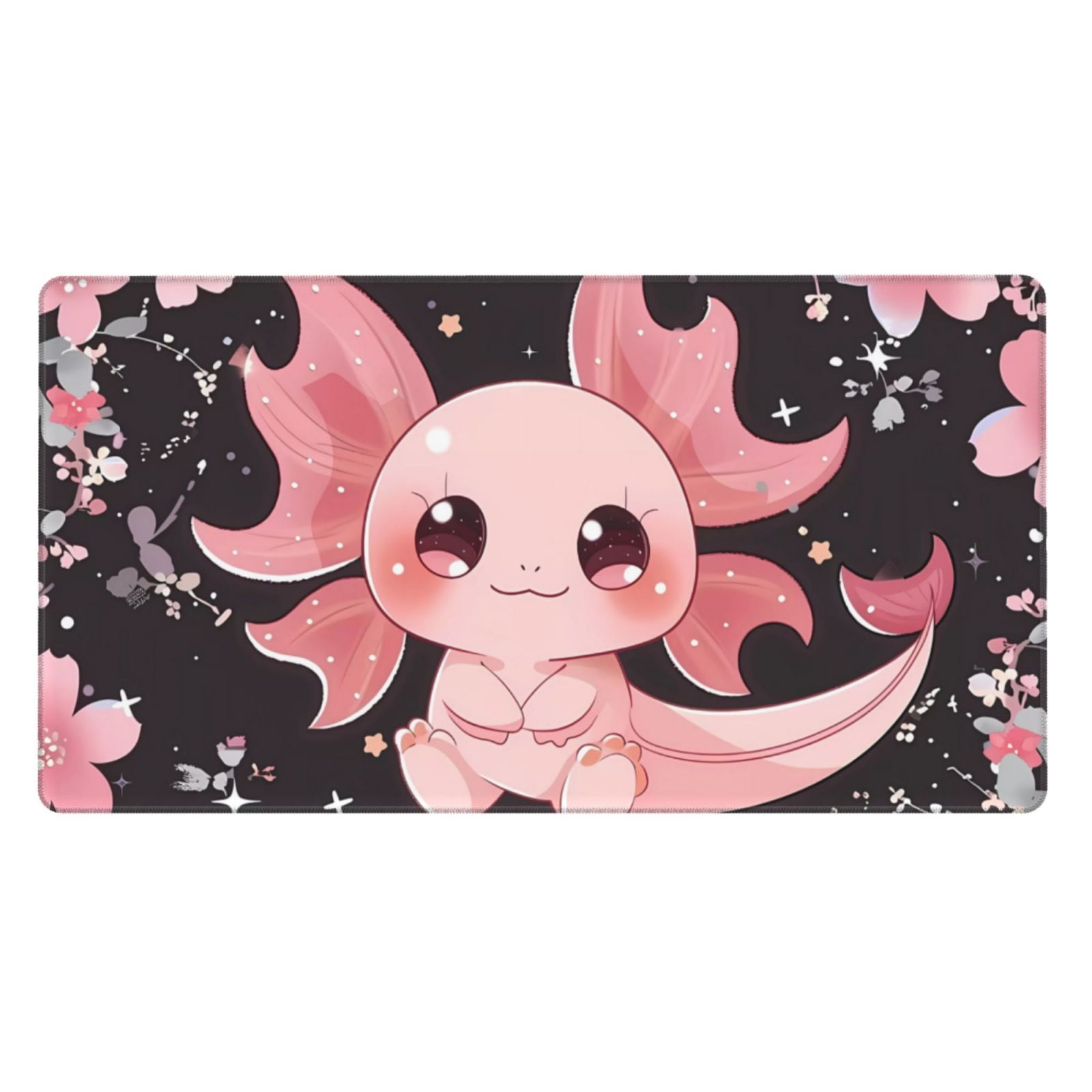 Naloa Chibi Axolotl Sakura Fantasy Gaming Mouse Pad Large Mouse Mat ...