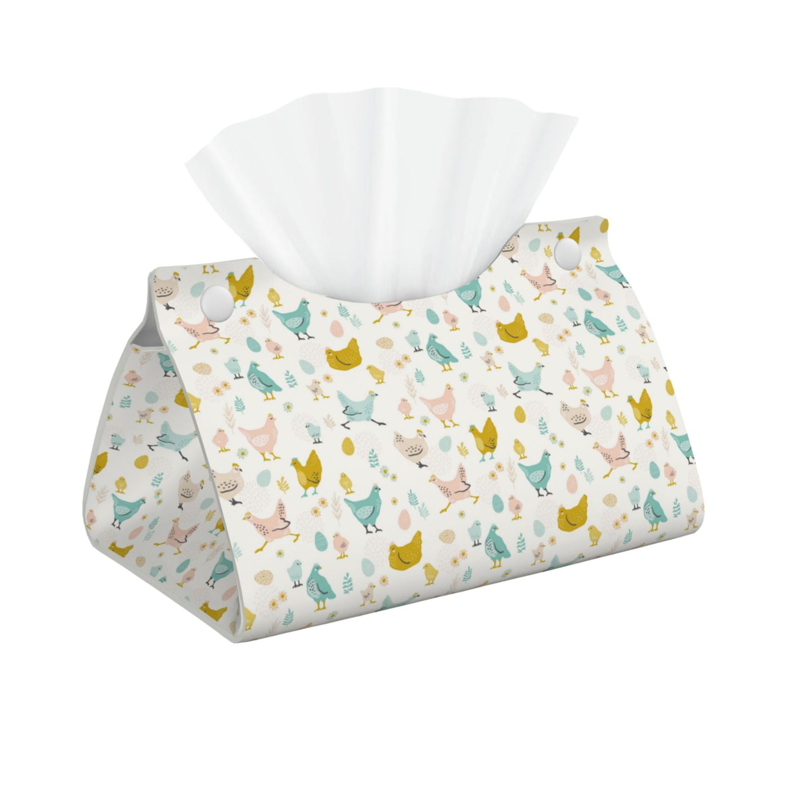 Naloa Chicken Print Leather Tissue Box Cover Rectangle | Long Tissue ...