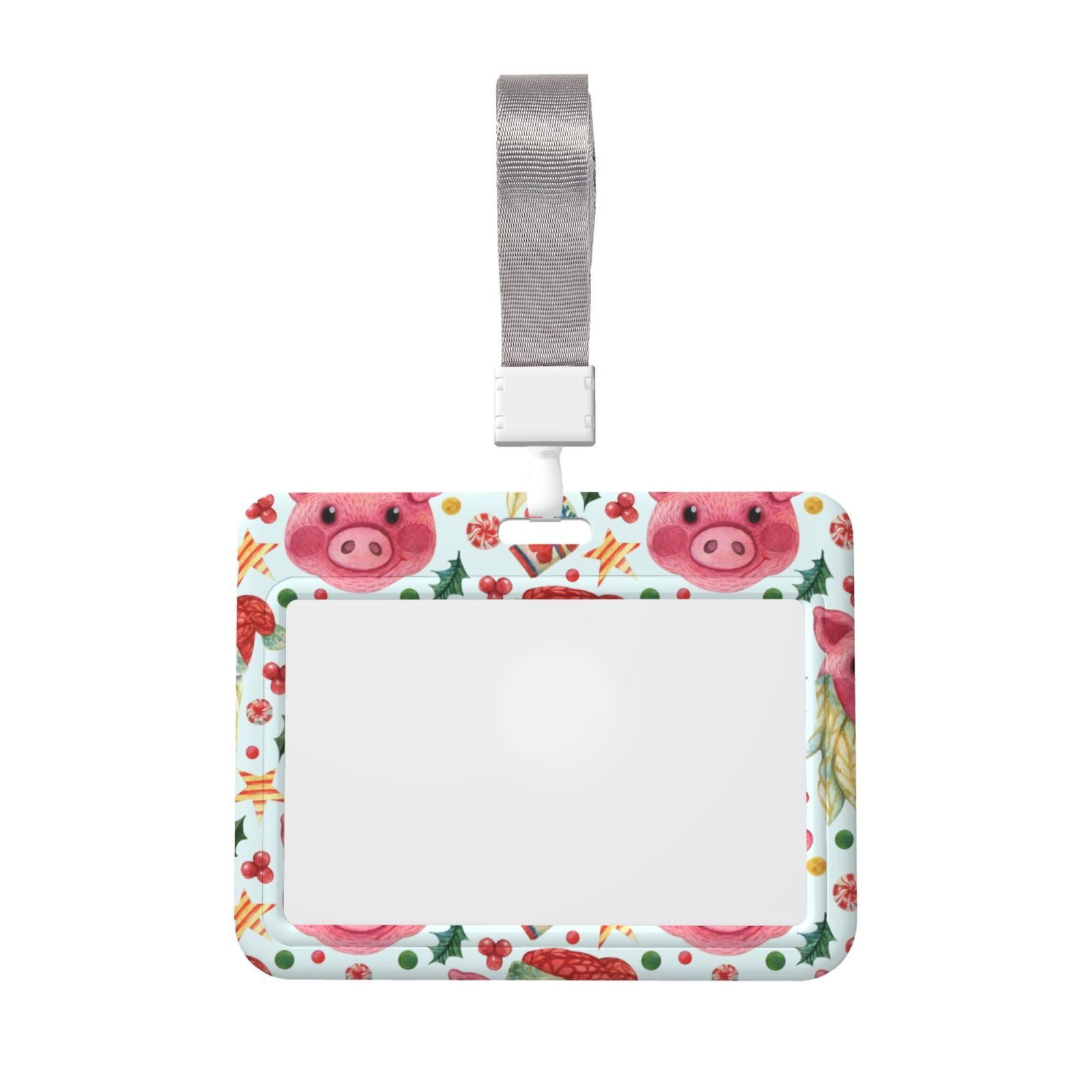 Naloa Christmas Cute Pigs Card Badge Holder Work Badge Sleeve for ...