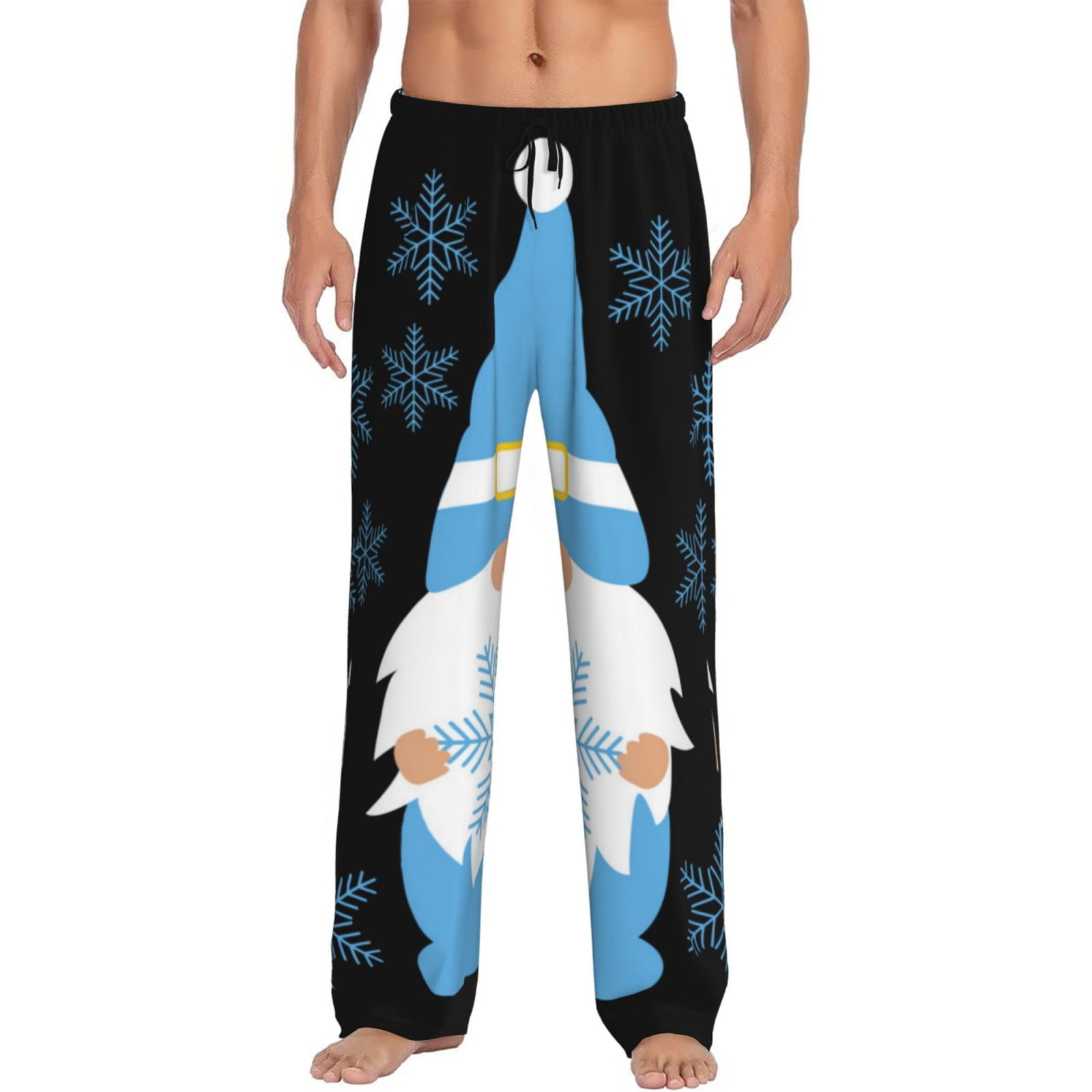 Naloa Christmas Gnome Snowflake Pajama Pants Men, PJ Bottoms, Sleep ...