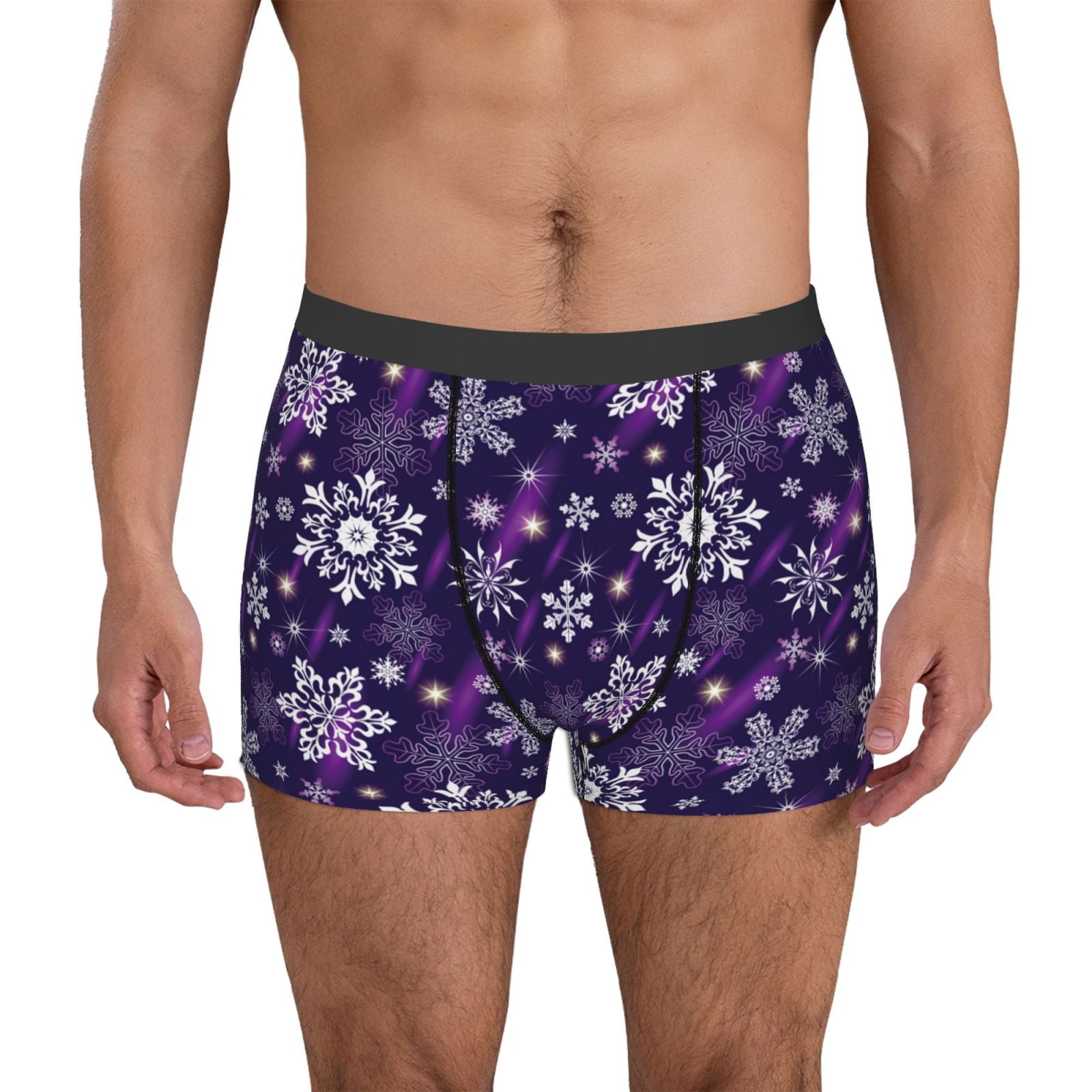 Naloa Christmas Purple Snowflakes Mens Underwear - Boxers for Men, Mens ...