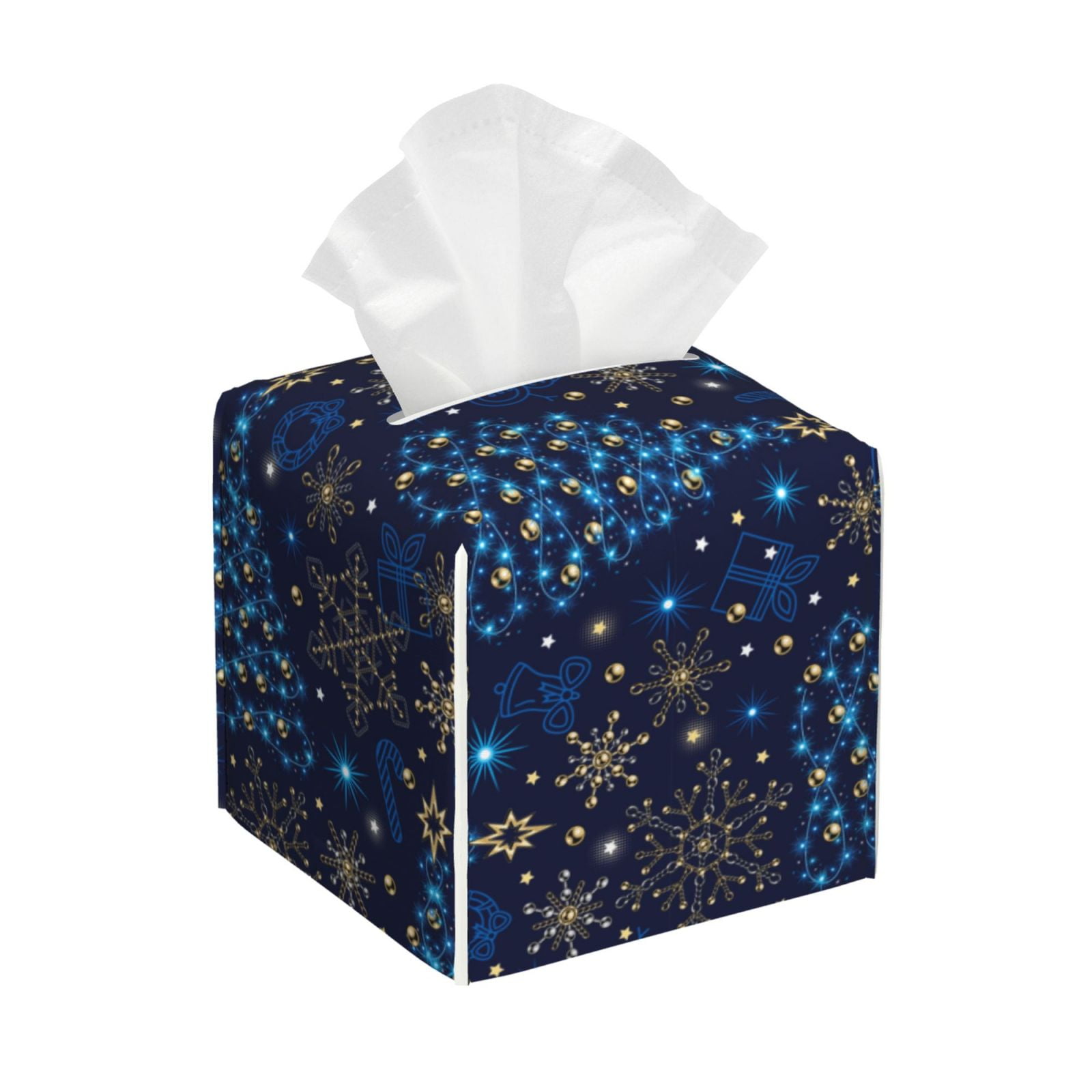 Naloa Christmas Tree Tissue Box Cover Leather Tissue Holder Square ...