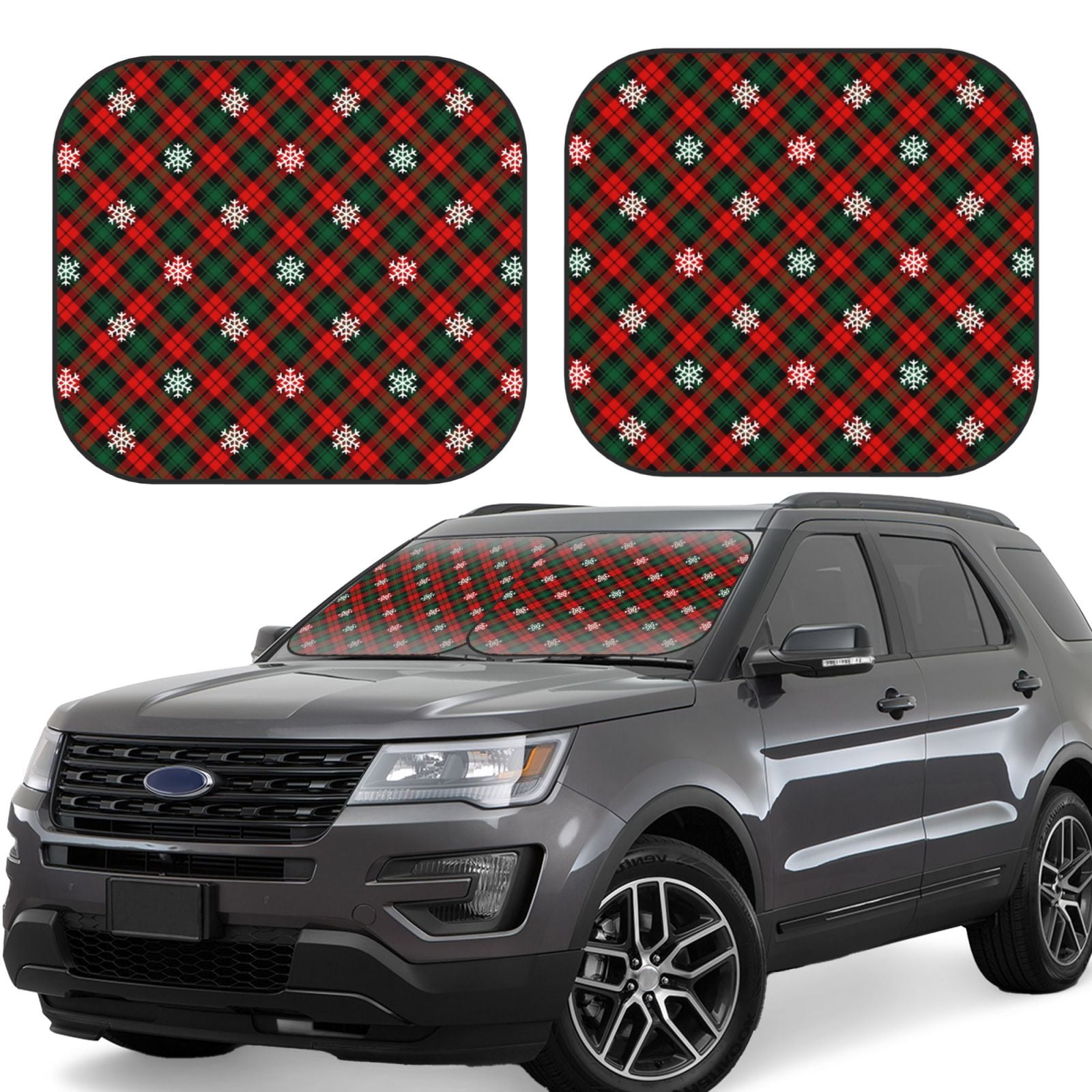Naloa Christmas With Character Print 2-Piece Windshield Sunshade ...