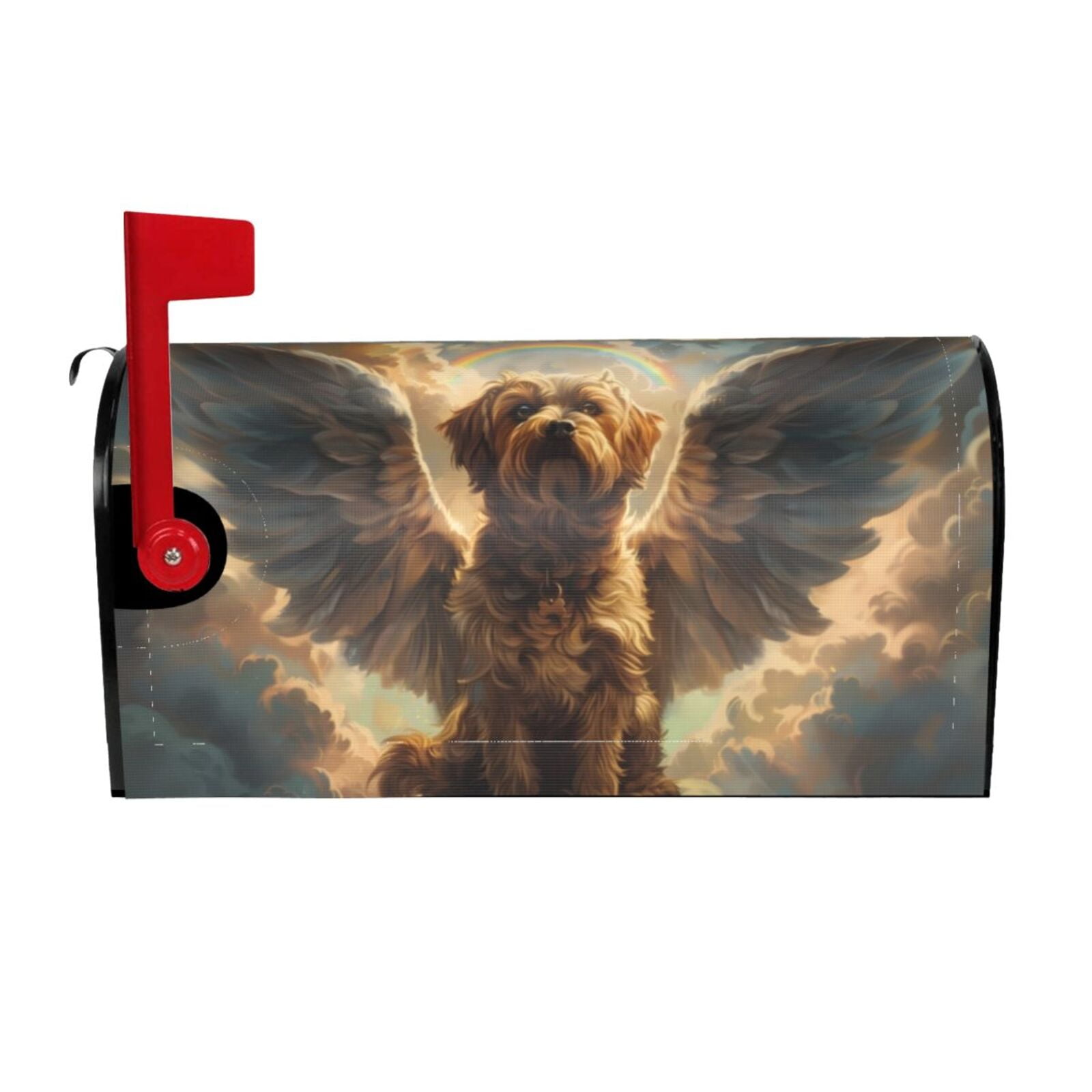Naloa Cloud Rainbow Winged Dog Mailbox Covers Magnetic Post Box Cover ...