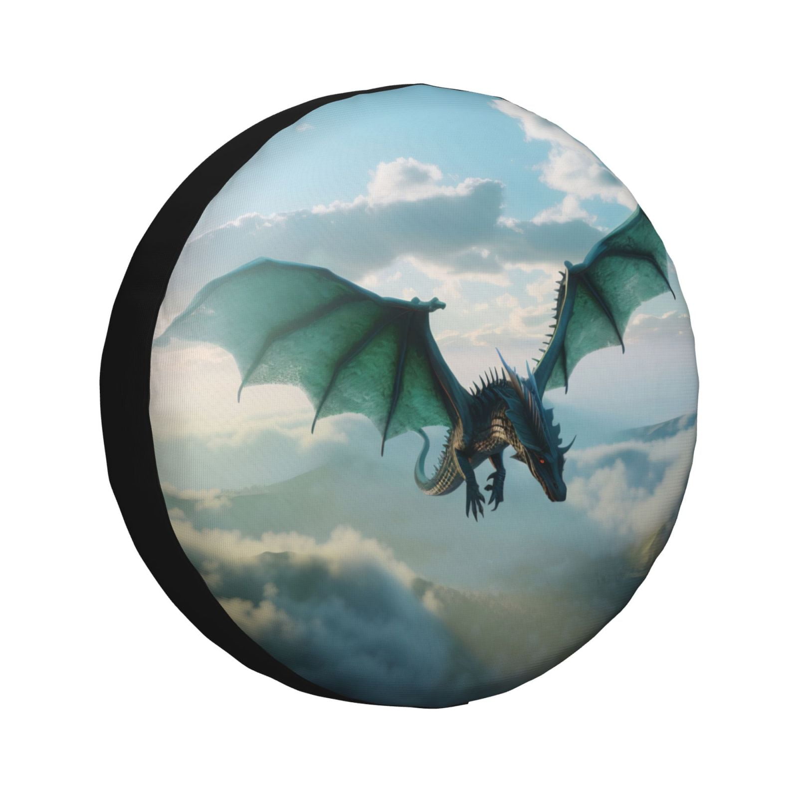 Naloa Cloud Sky Green Dragon PVC Leather Spare Tire Wheel Cover for Car ...