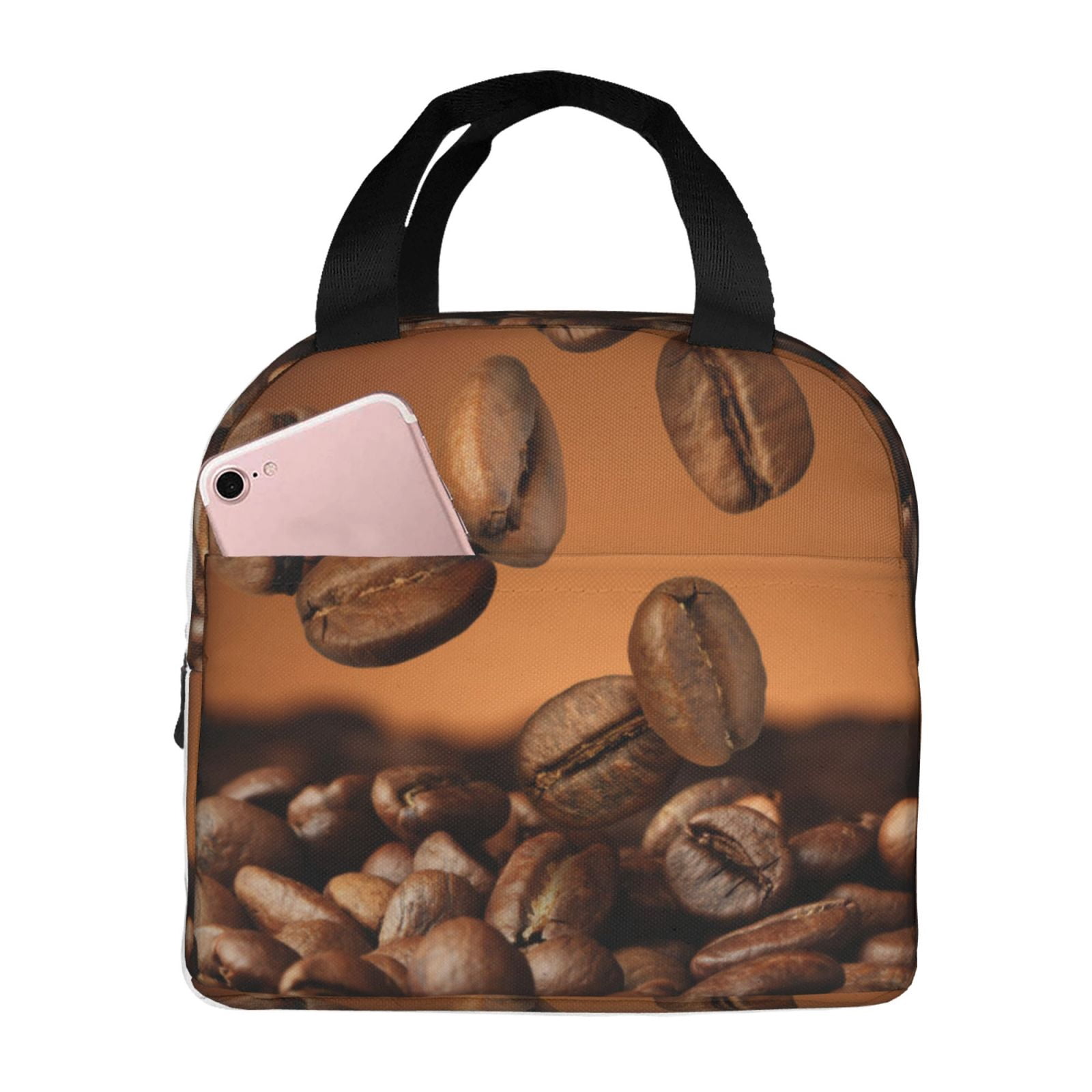Naloa Coffee Beans Print Lunch Box for Women Men,Insulated Lunch Bag ...