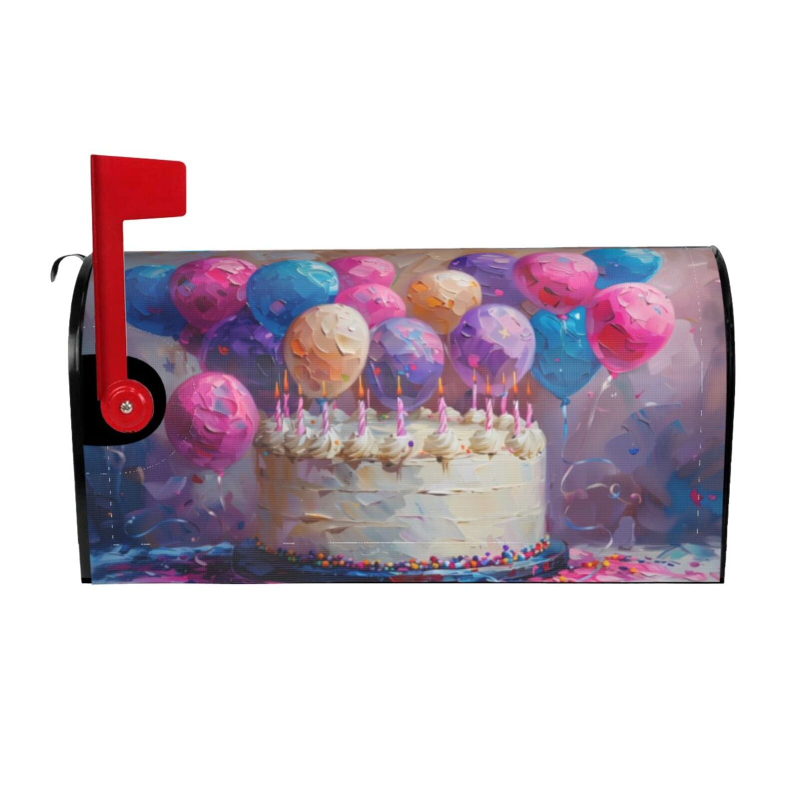 Naloa Colorful Balloon Cake Celebration Mailbox Covers Magnetic Post ...