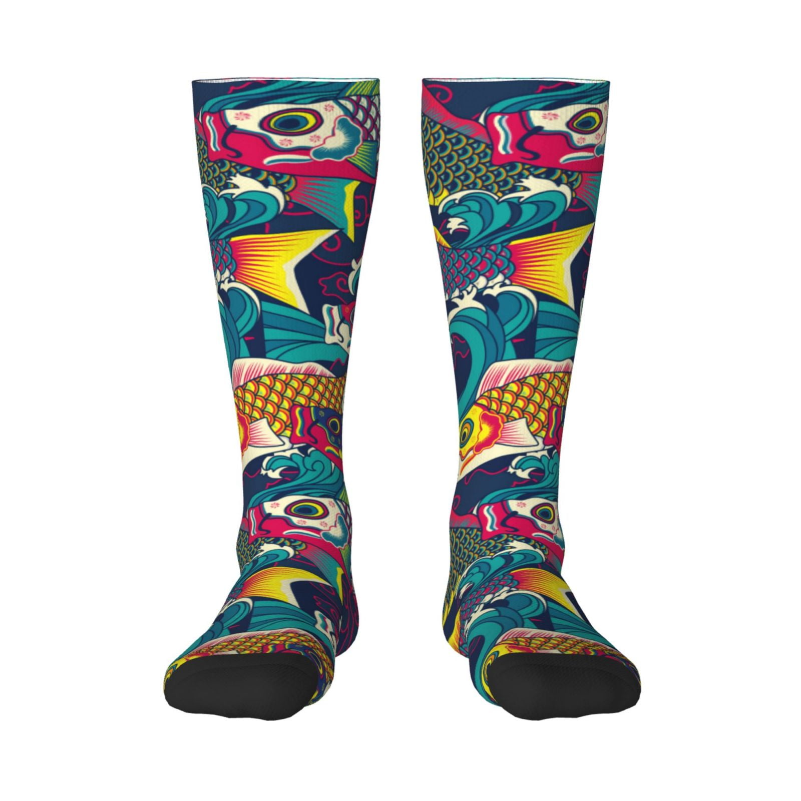 Naloa Colorful Carp Streamer Thigh High Socks Extra Long Stretchy Sock ...