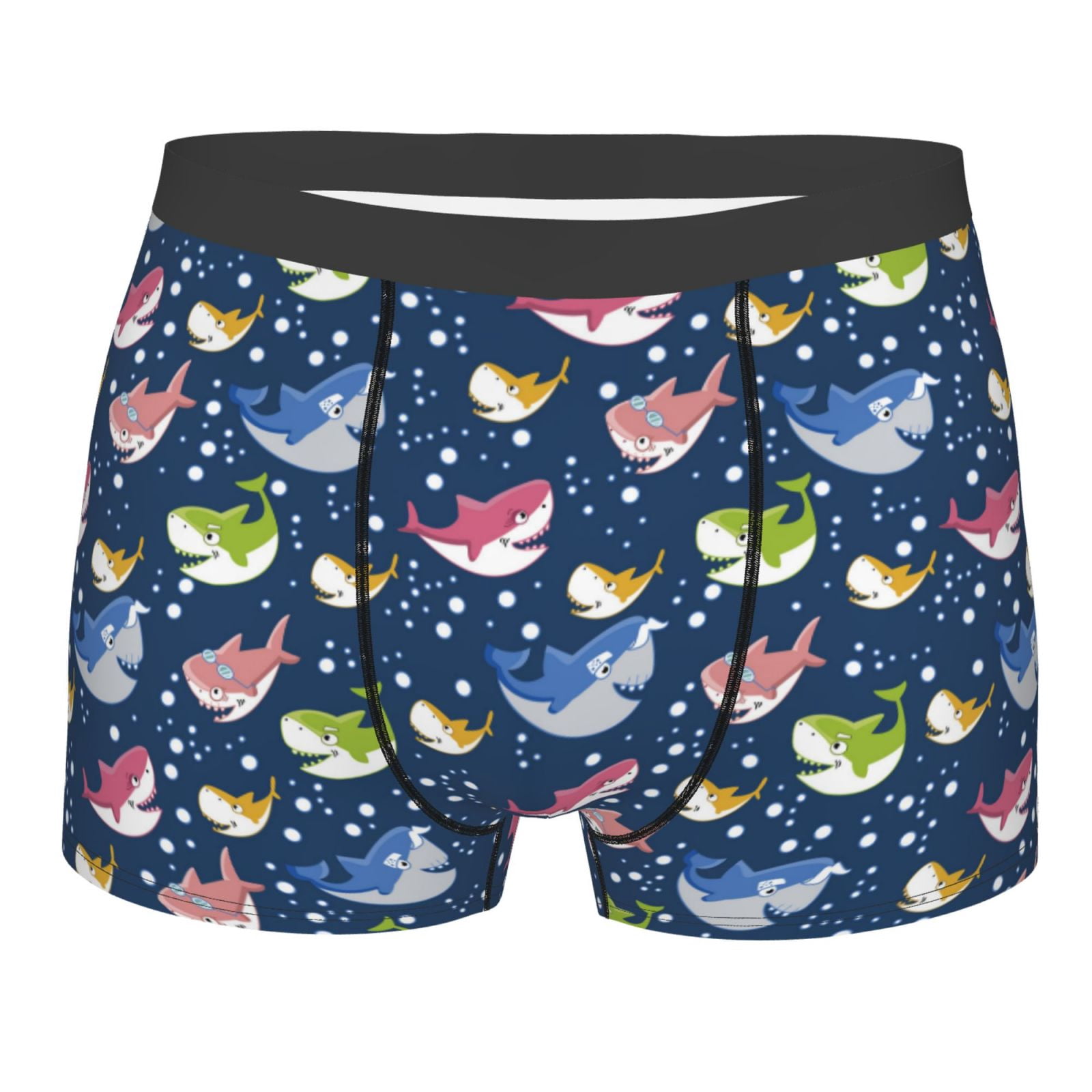 Naloa Colorful Cartoon Shark Print Mens Underwear - Boxers for Men ...