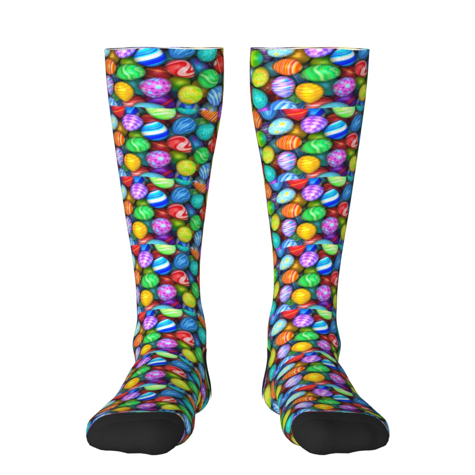 Naloa Colorful Easter Eggs1 Thigh High Socks Extra Long Stretchy Sock ...