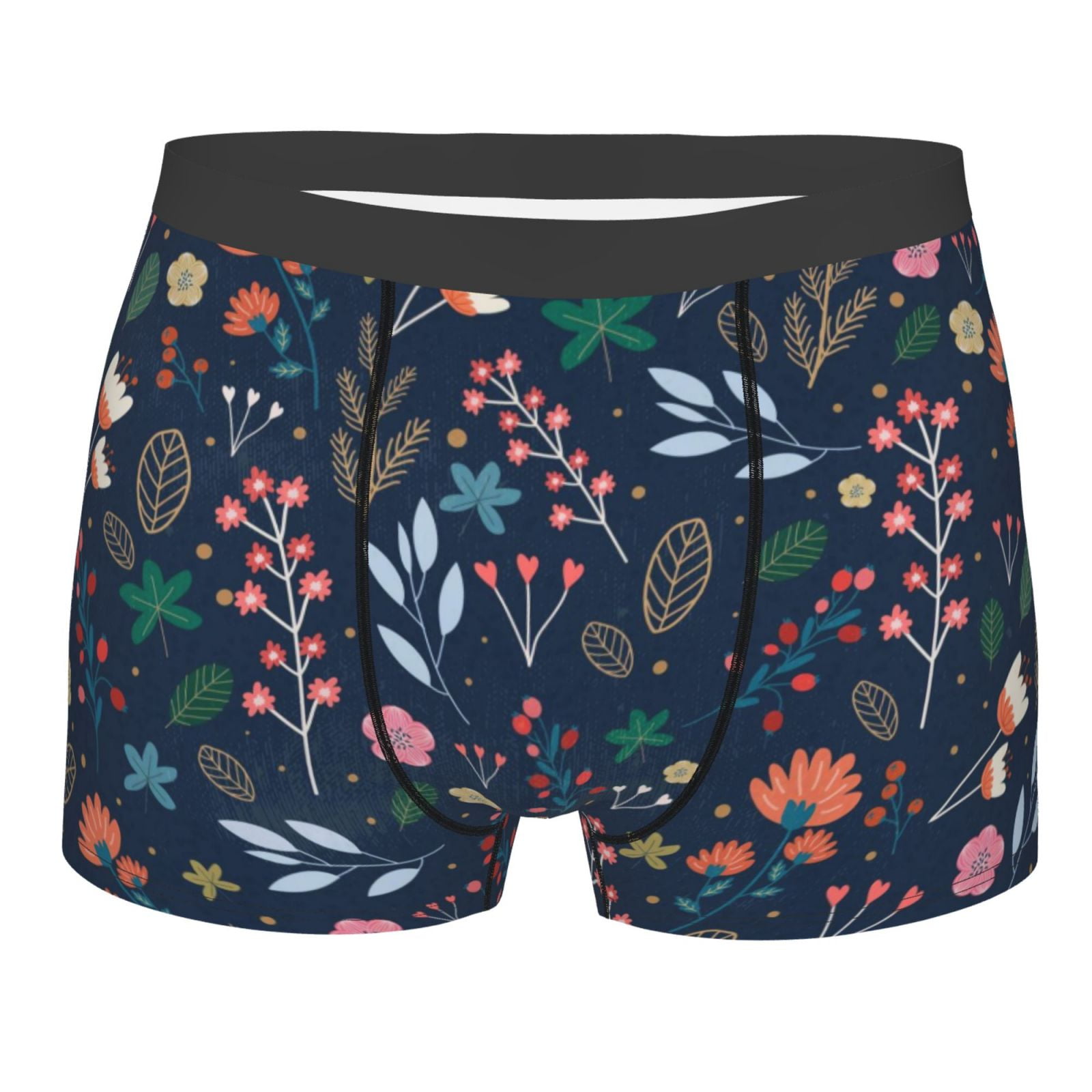 Naloa Colorful Flowers Print Mens Underwear - Boxers for Men, Classic ...