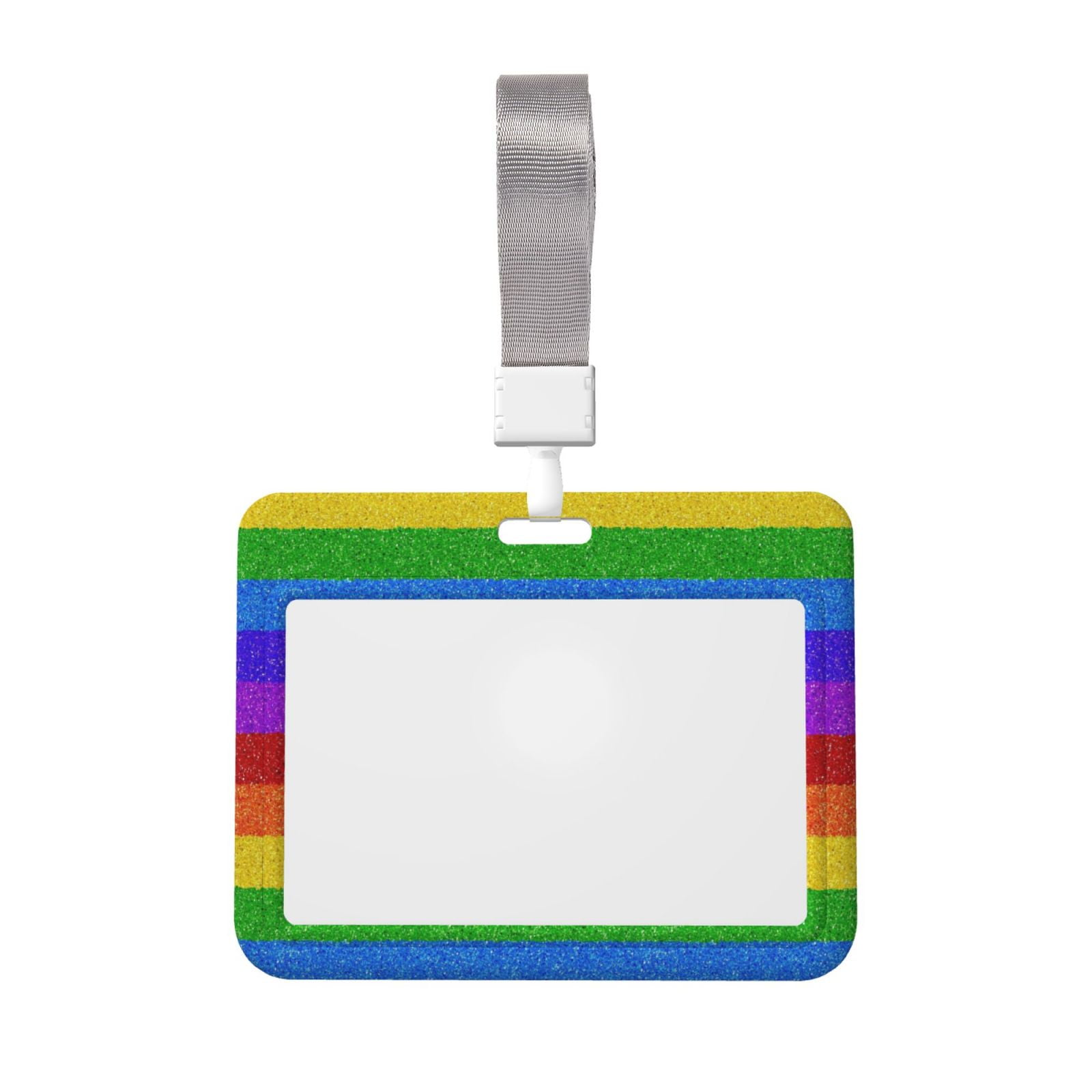 Naloa Colorful Glitter Rainbow Card Badge Holder Work Badge Sleeve for ...