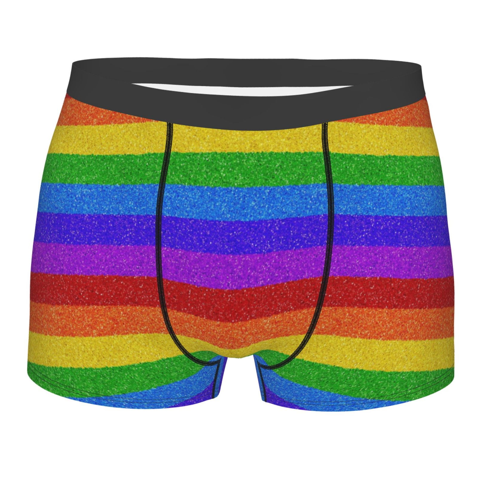 Naloa Colorful Glitter Rainbow Print Mens Underwear - Boxers for Men ...