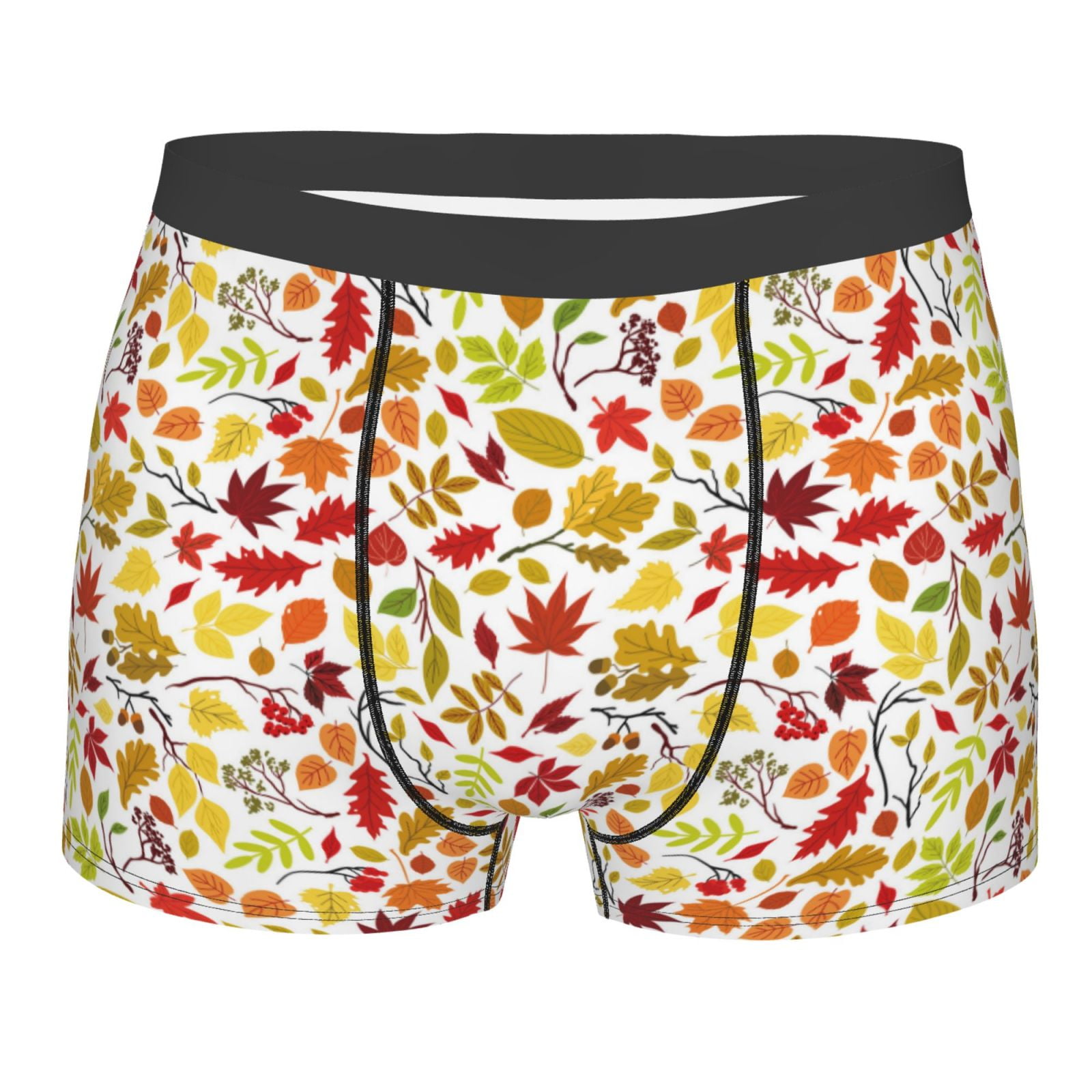 Naloa Colorful Leaves Print Mens Underwear - Boxers for Men, Classic ...