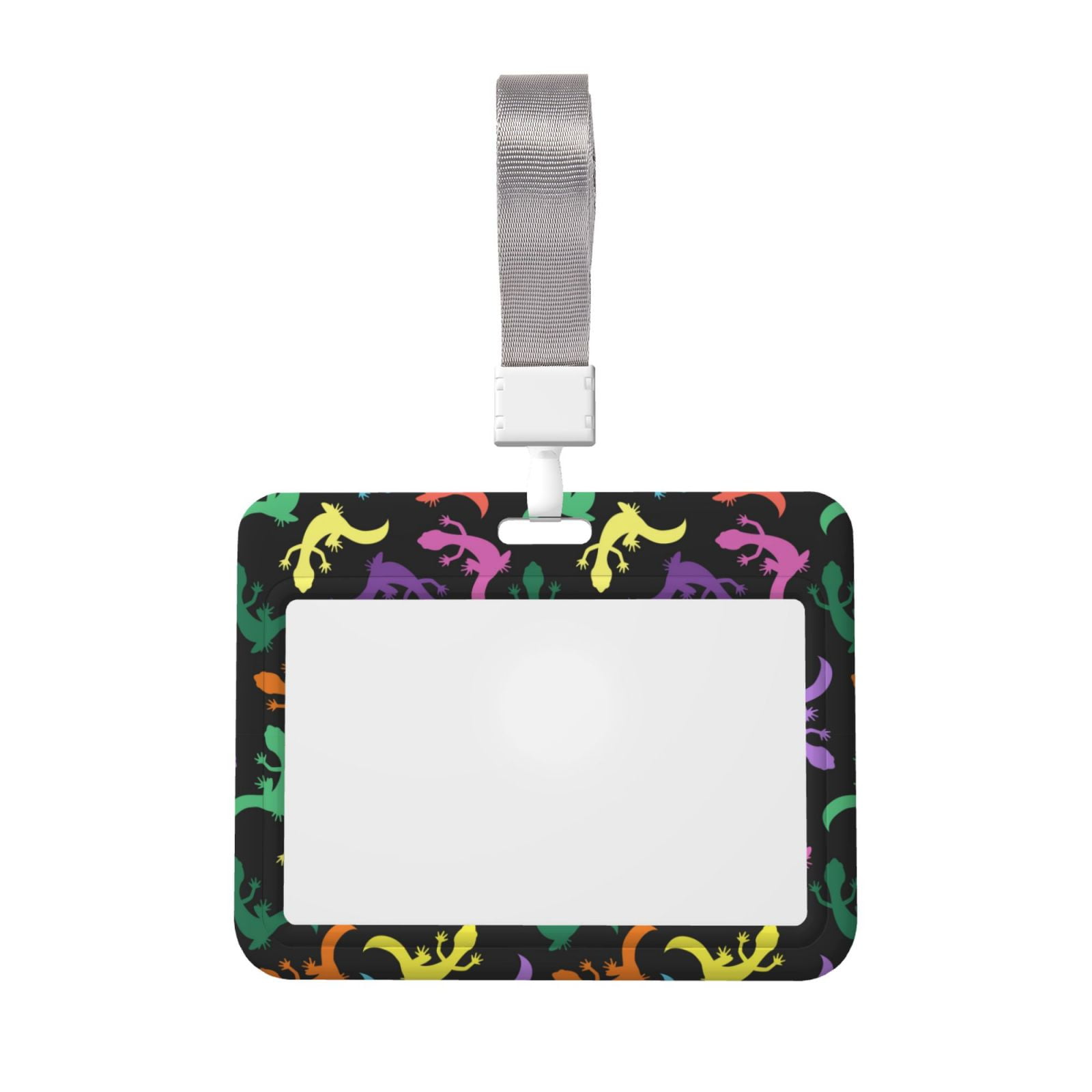 Naloa Colorful Lizards Card Badge Holder Work Badge Sleeve for Office ...