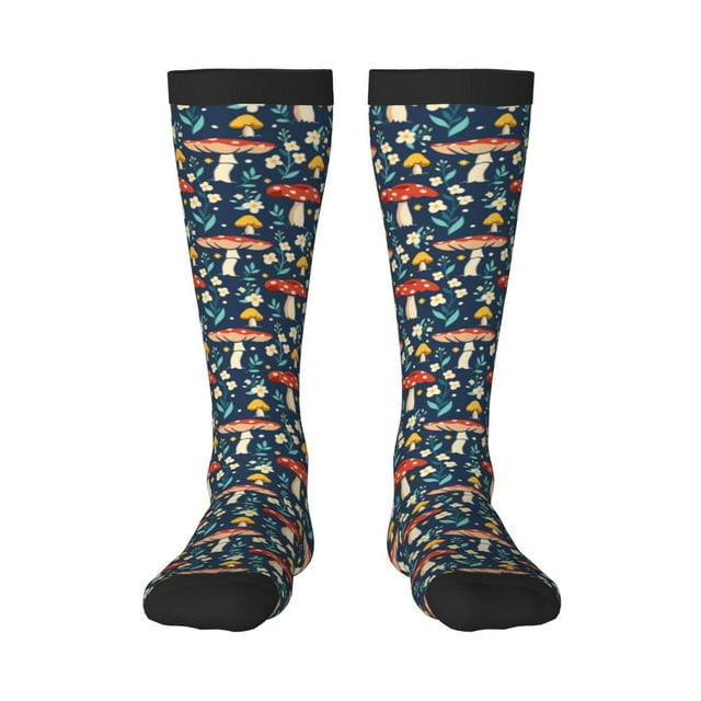 Naloa Colorful Mushrooms Thigh High Socks Extra Long Stretchy Sock ...