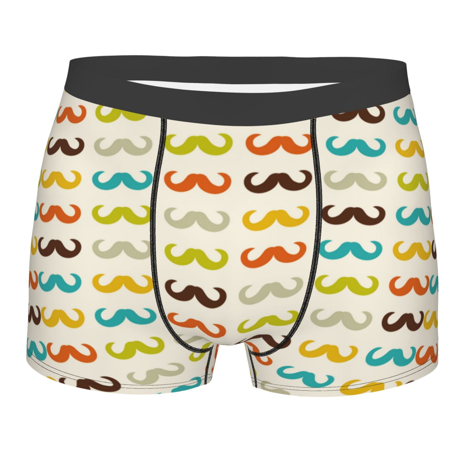 Naloa Colorful Mustache Print Mens Underwear - Boxers for Men, Classic ...