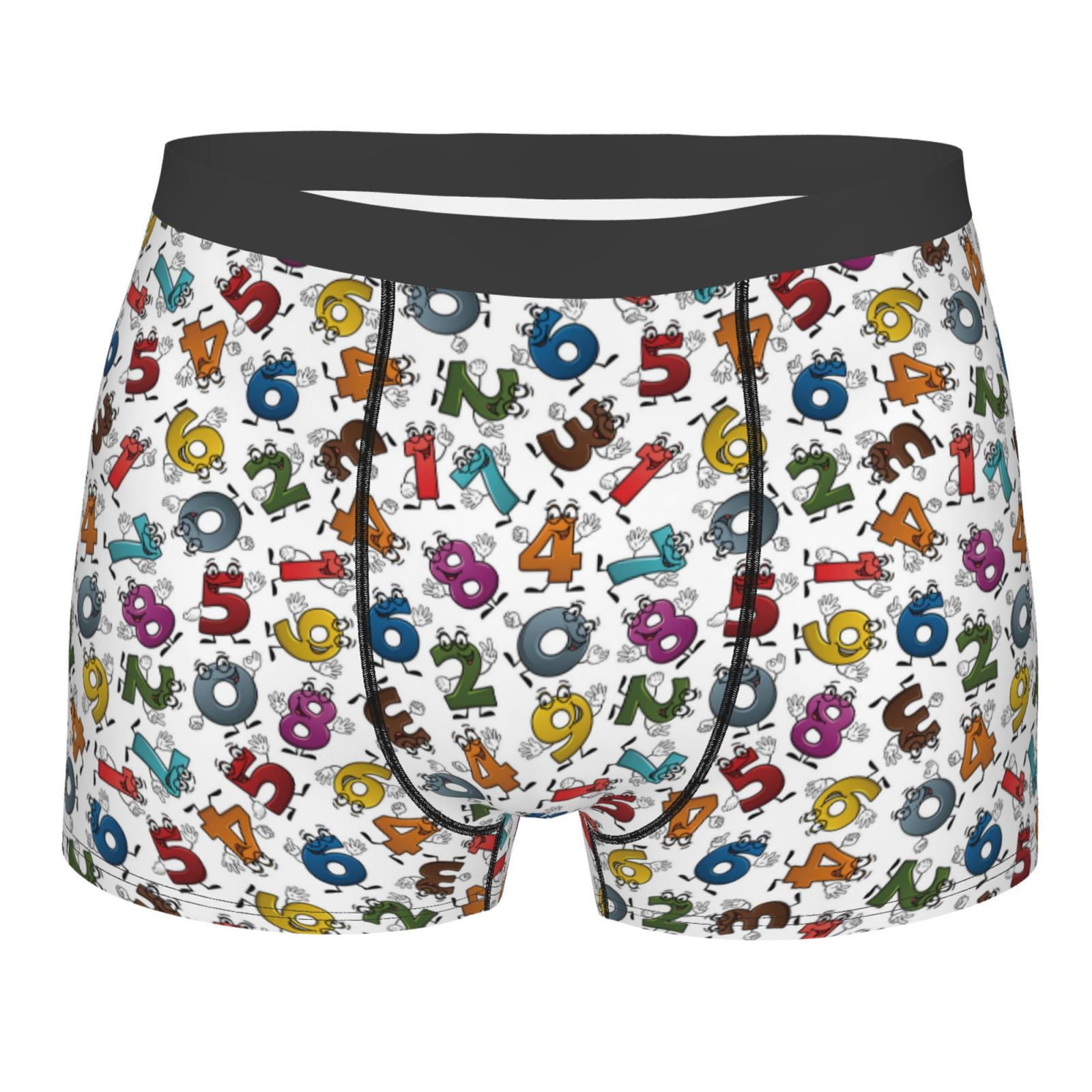 Naloa Colorful Numbers Print Mens Underwear - Boxers for Men, Classic ...