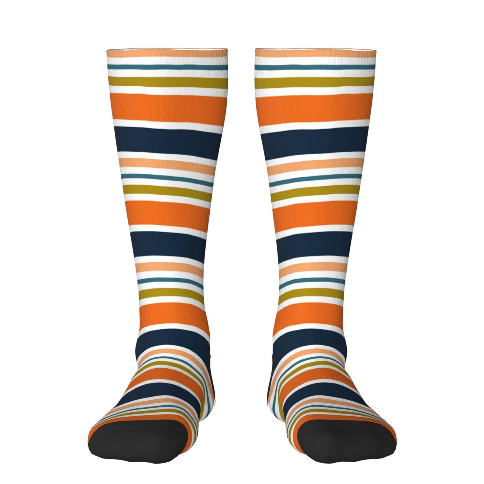 Naloa Colorful Pastel Stripes Thigh High Socks Extra Long Stretchy Sock ...