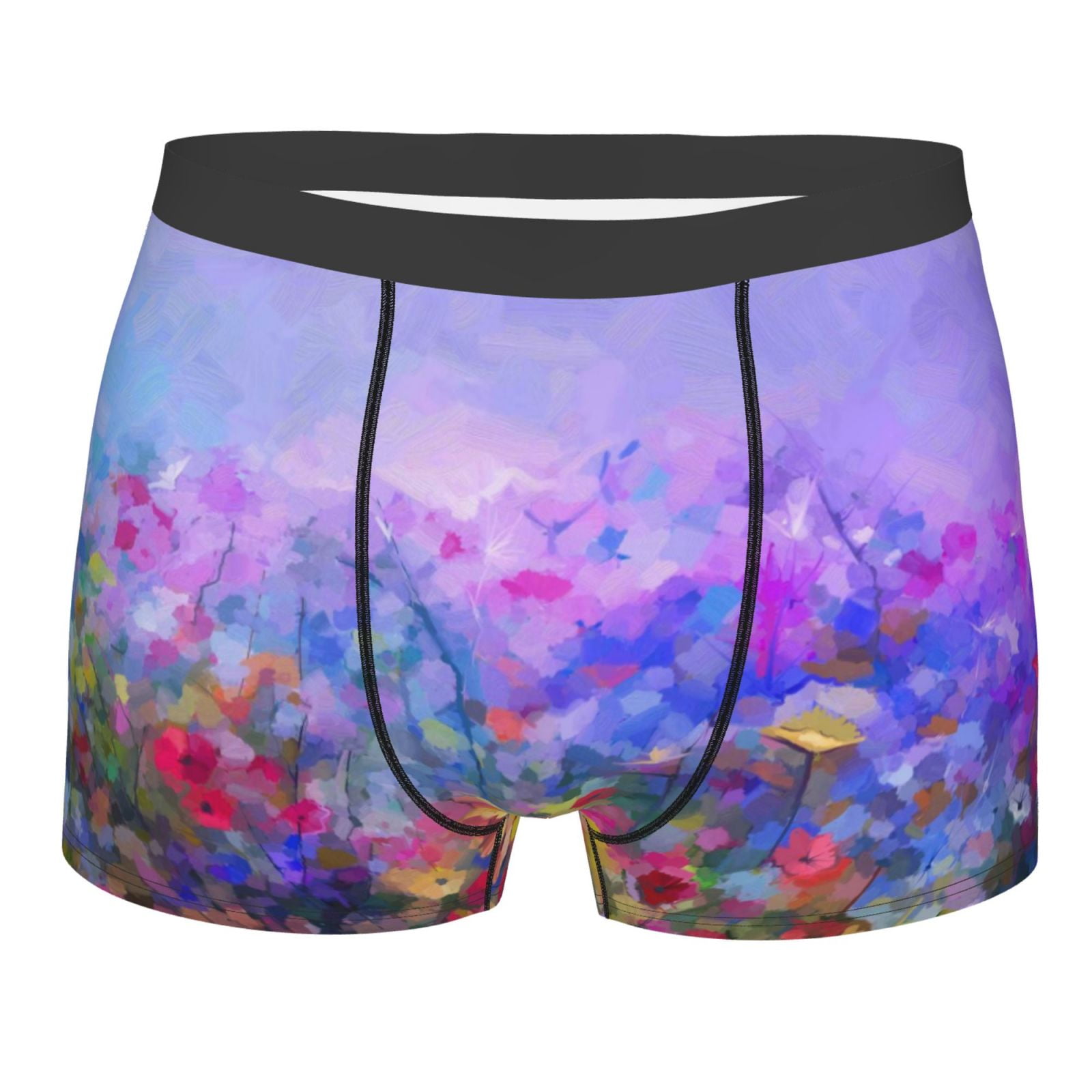 Naloa Colorful Purple Cosmos Flower Print Mens Underwear - Boxers for ...